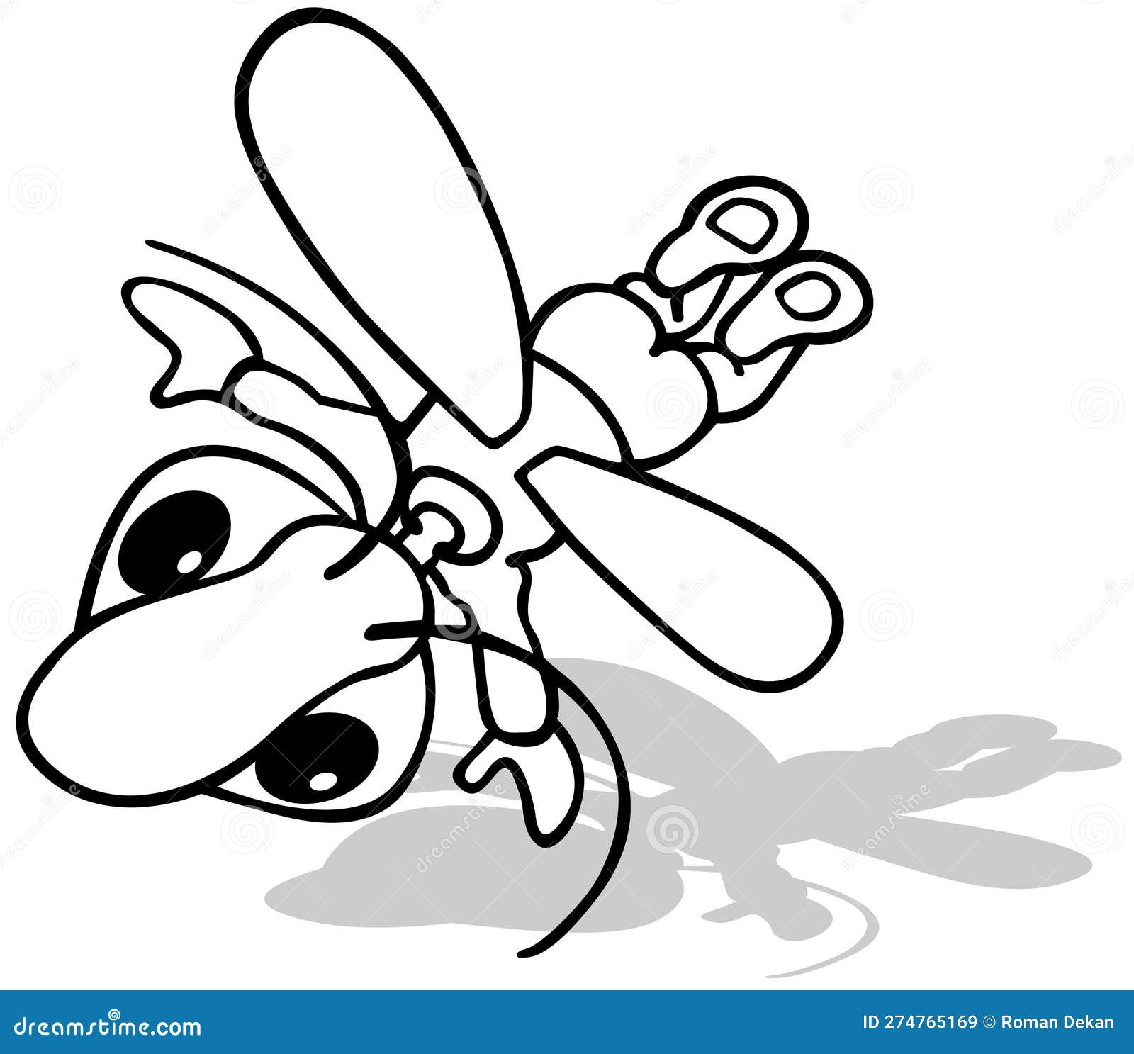 Beetle Top View. Bug Insect With Long Antenna, Legs, Striped Wings ...