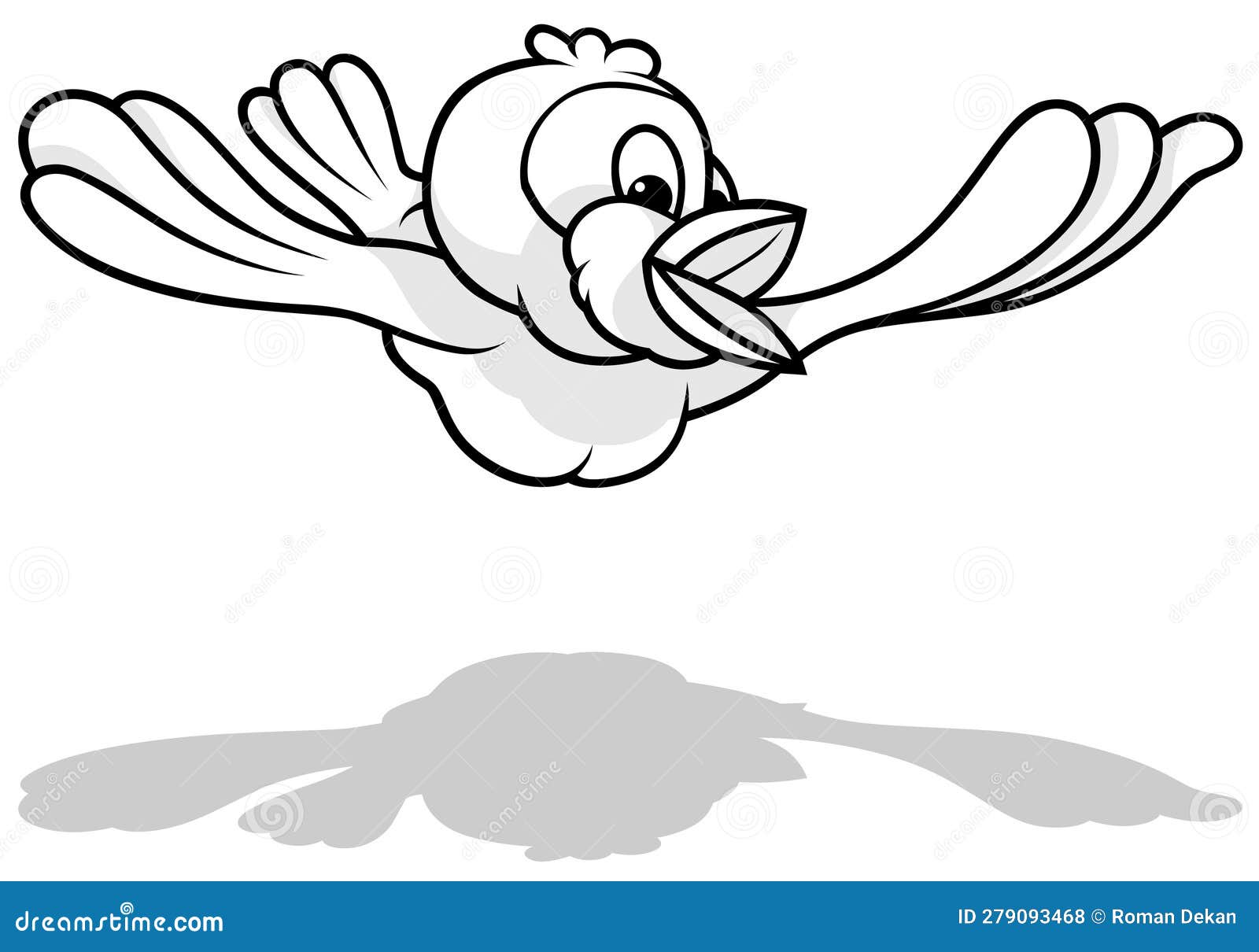 Drawing of a Flying Sparrow from Front View Stock Vector - Illustration ...