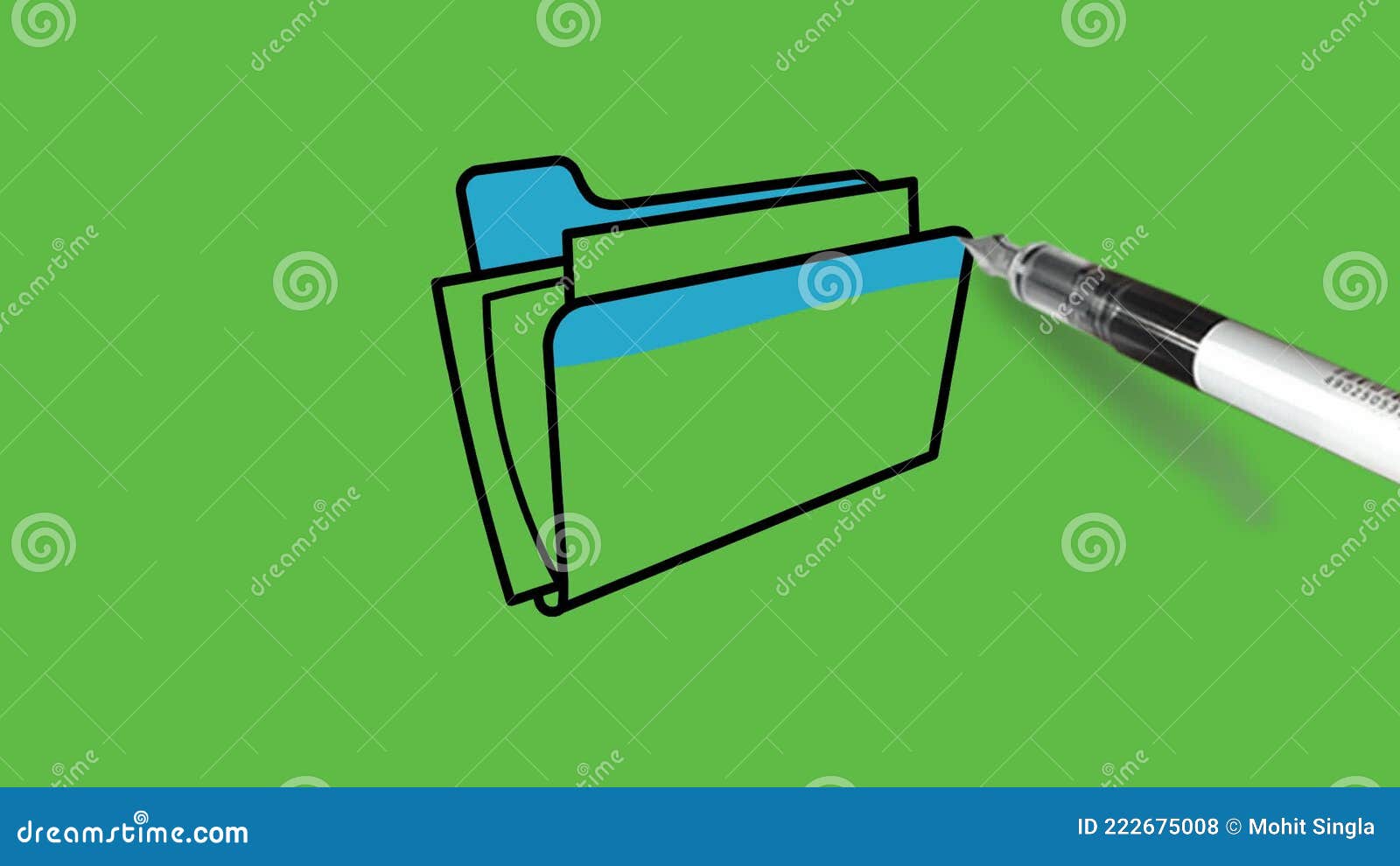 Drawing Folder Sub Folder in Black and Blue Colour Combination on ...