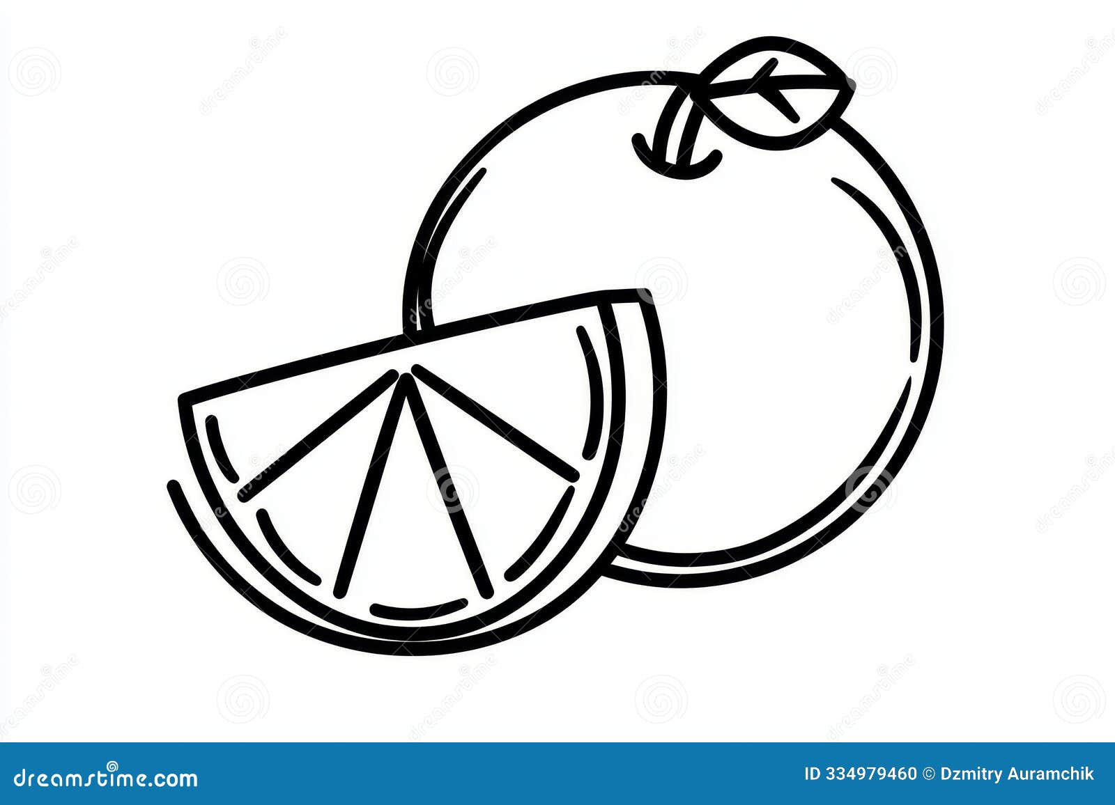 Drawing of Fresh Orange Tangerine Fruit in Summer Single Line ...