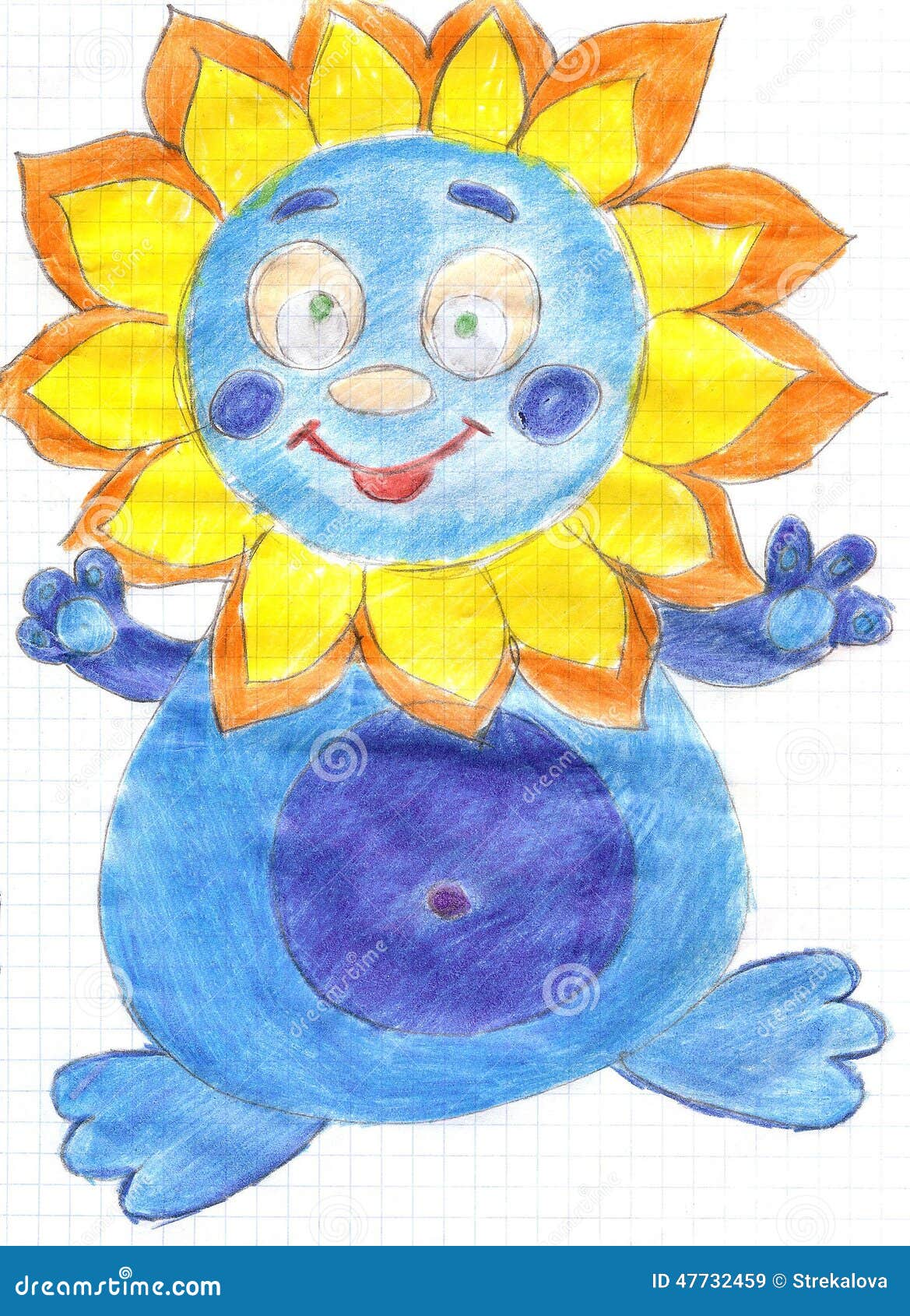 Drawing friendly monster stock illustration. Illustration of friend ...