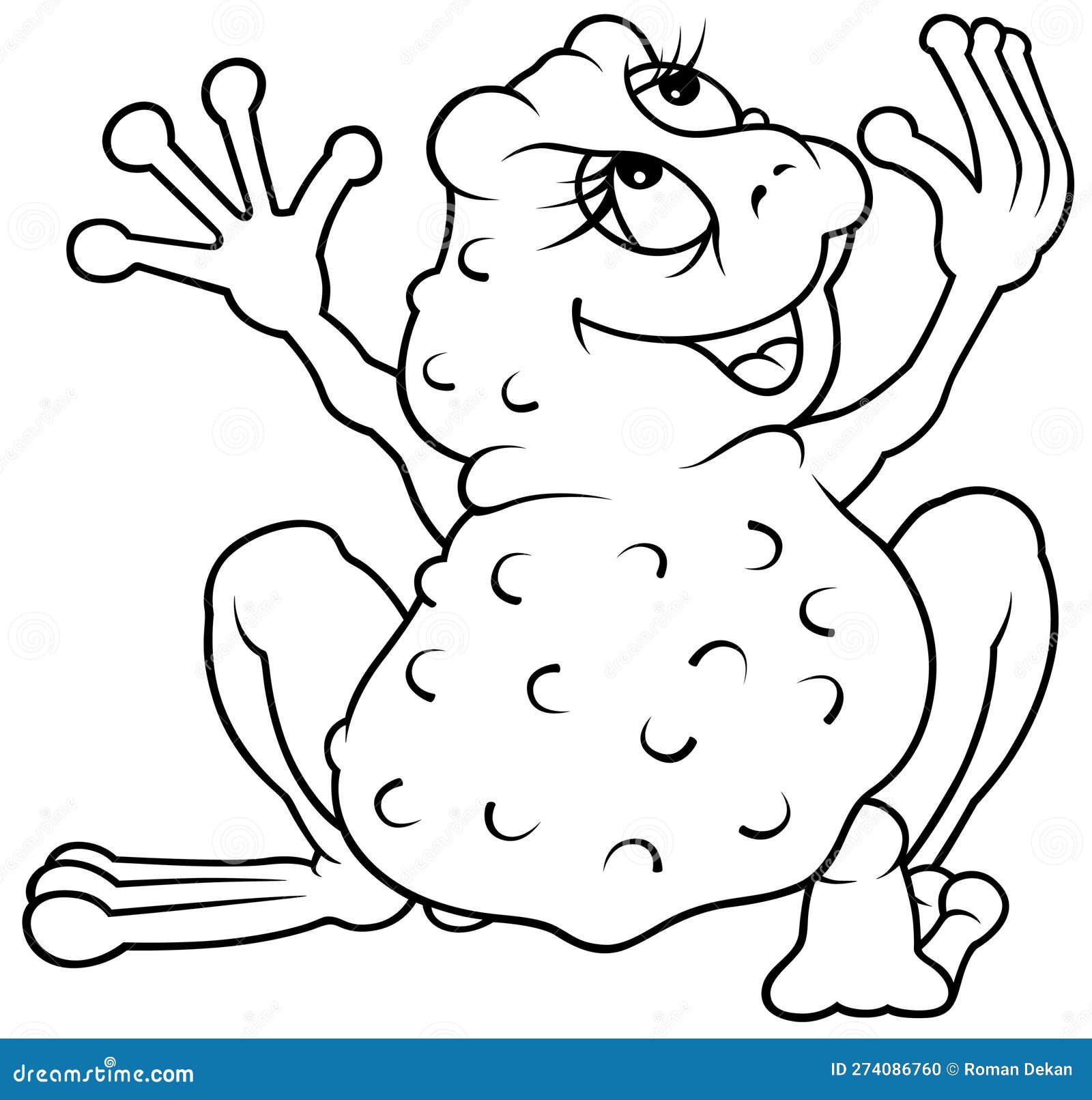 Drawing of a Frog from the Back View Stock Vector - Illustration of ...