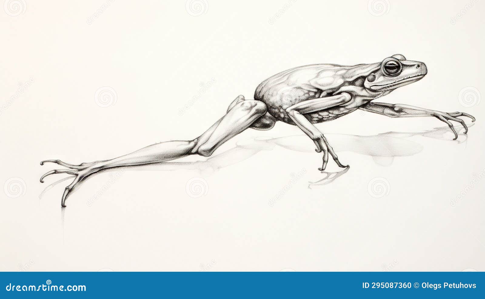 A Drawing of a Frog Sitting on Its Back with Its Legs Spread Out ...