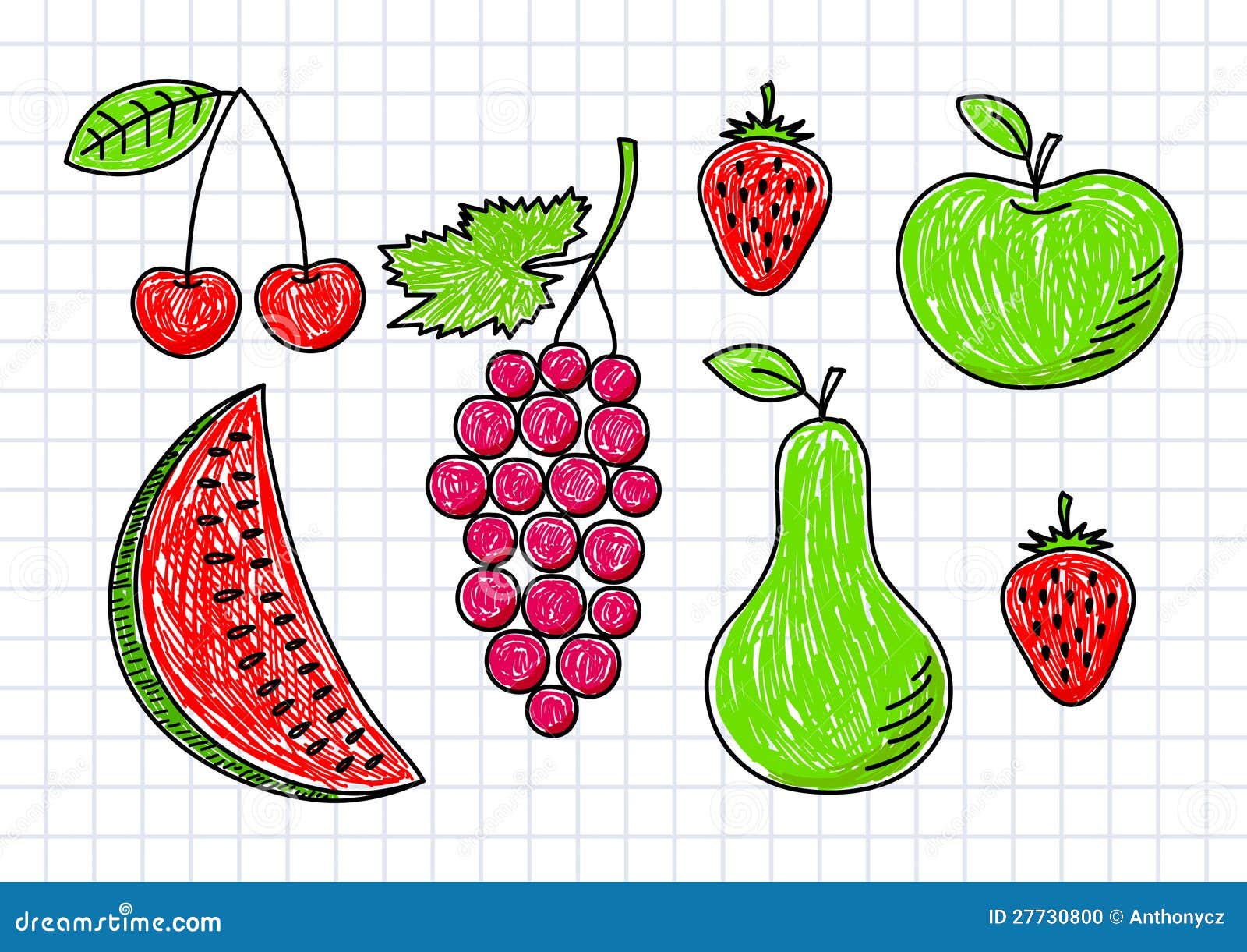 Drawing Of Fruits Stock Photo - Image: 27730800