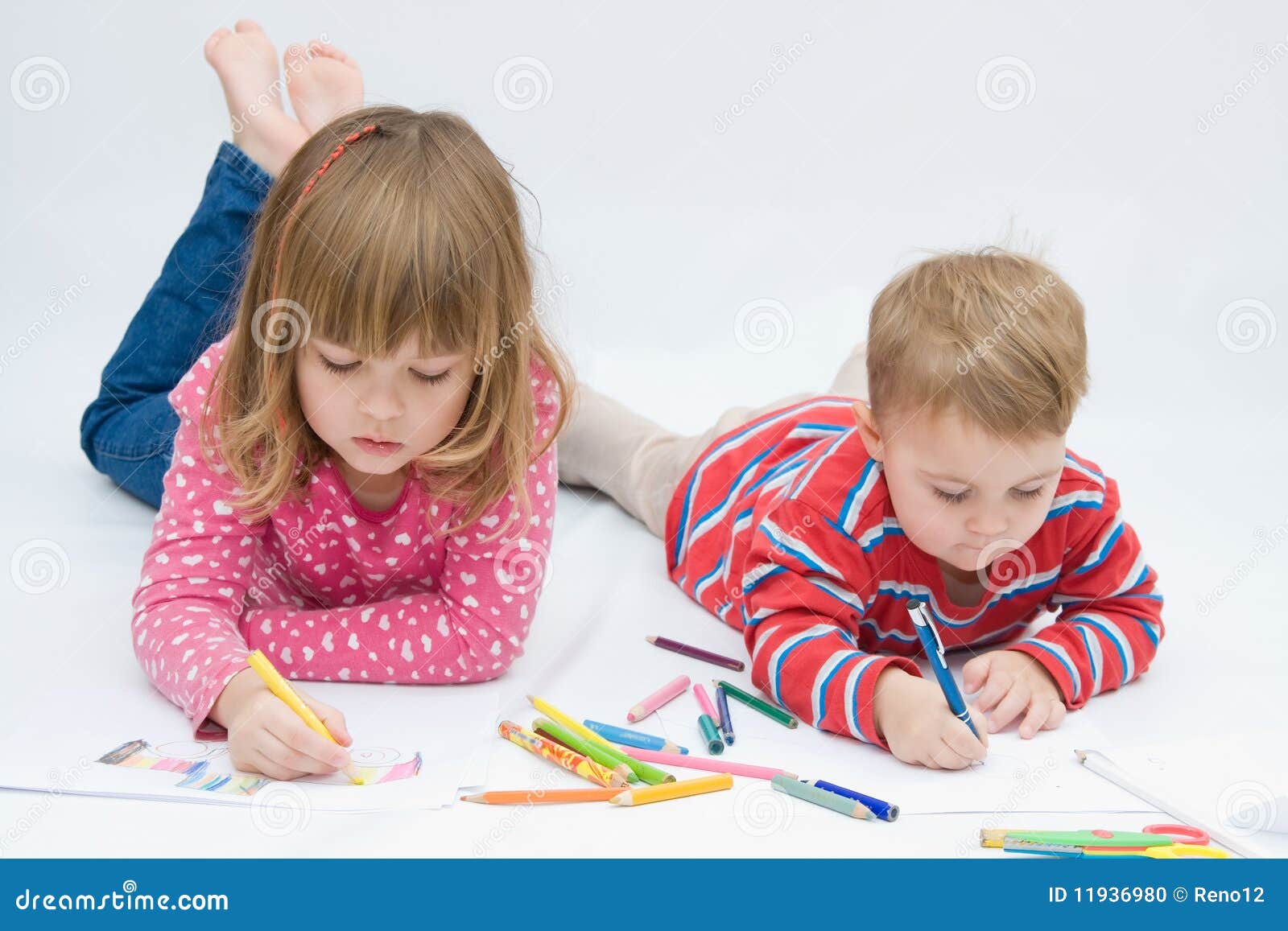 Drawing is fun stock photo. Image of colors, child, girls - 11936980