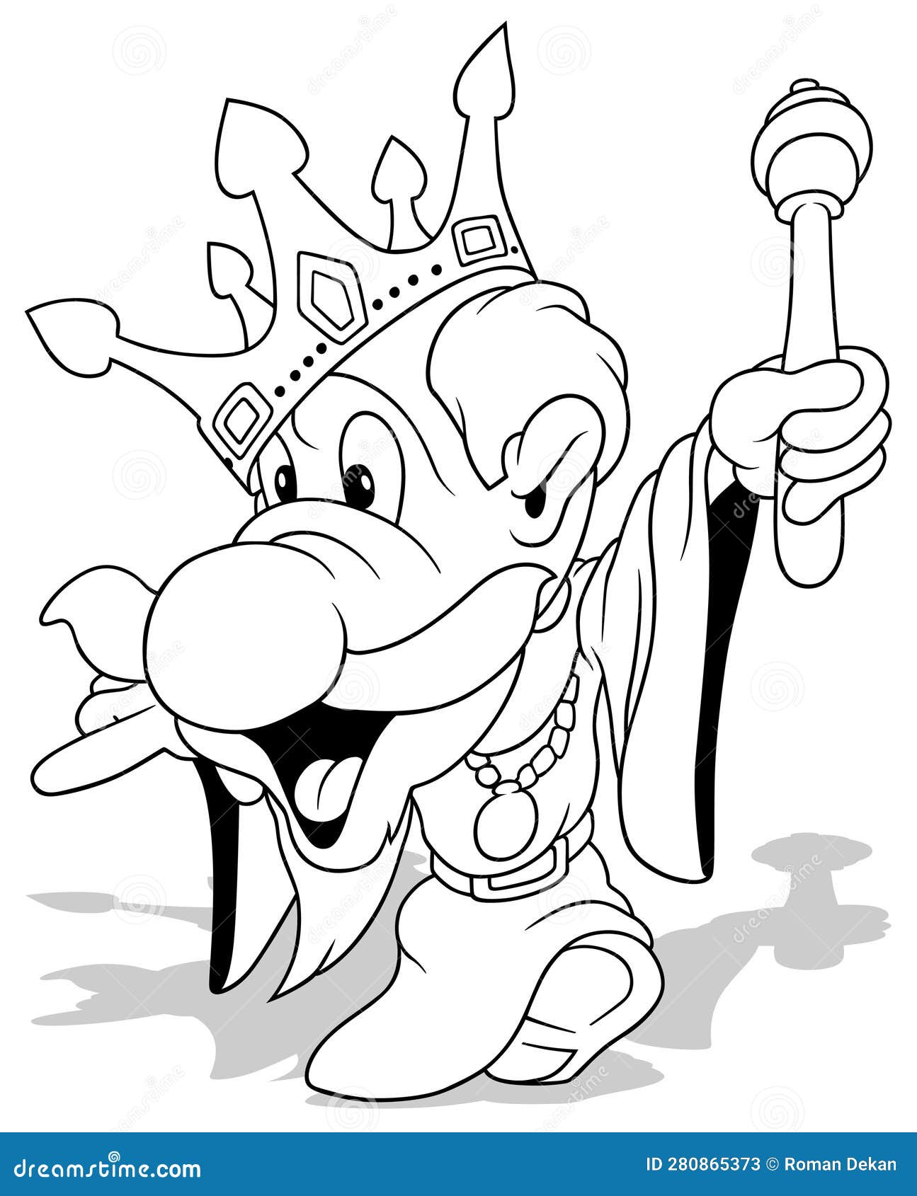 Drawing of a Funny Distracted King Stock Vector - Illustration of ...