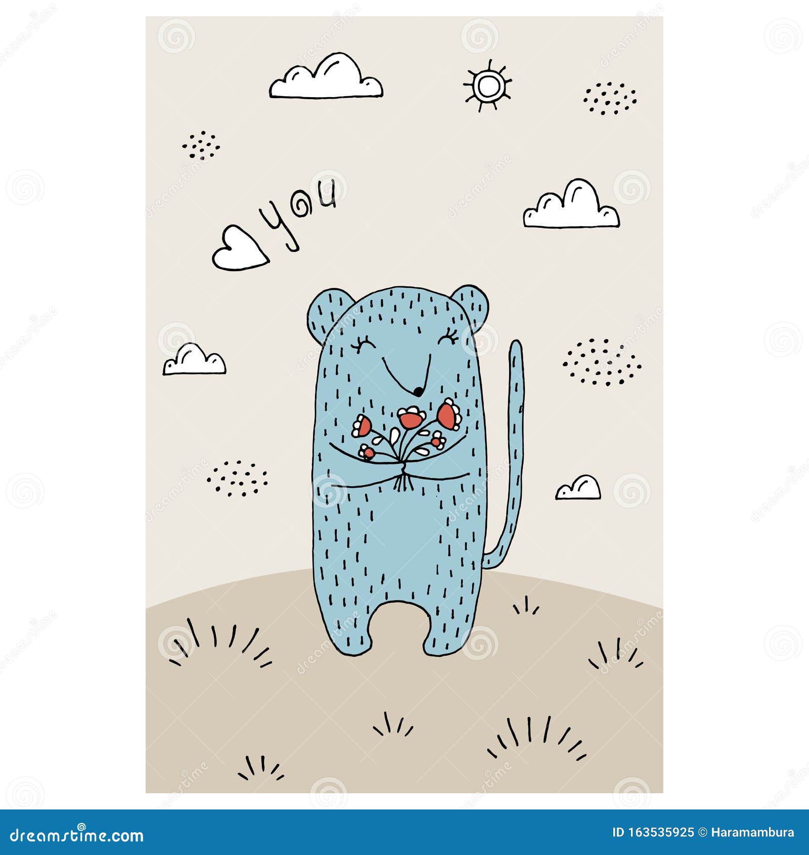 Drawing - Funny Rat, Heart and Hand Drawn Elements Stock Vector ...