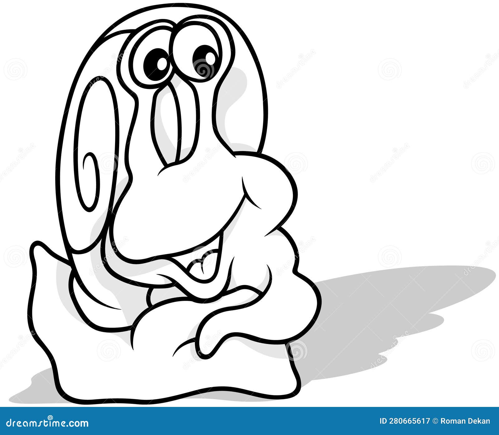 Drawing of a Funny Smiling Snail with Snail Shell Stock Vector ...