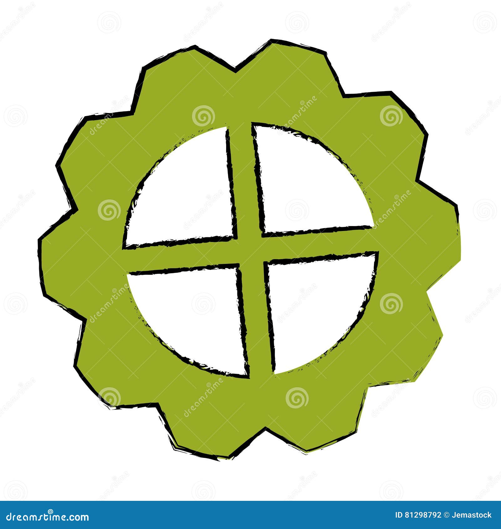 Drawing Gear Wheel Engine Cog Icon Stock Vector - Illustration of ...