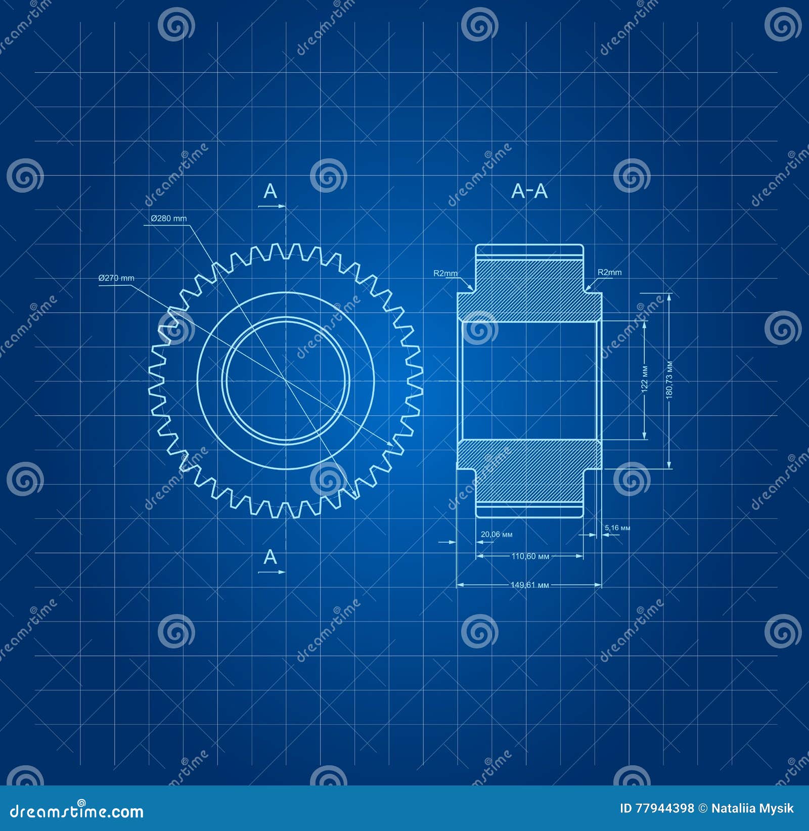 Drawing Gears Vector Illustration | CartoonDealer.com #43852368