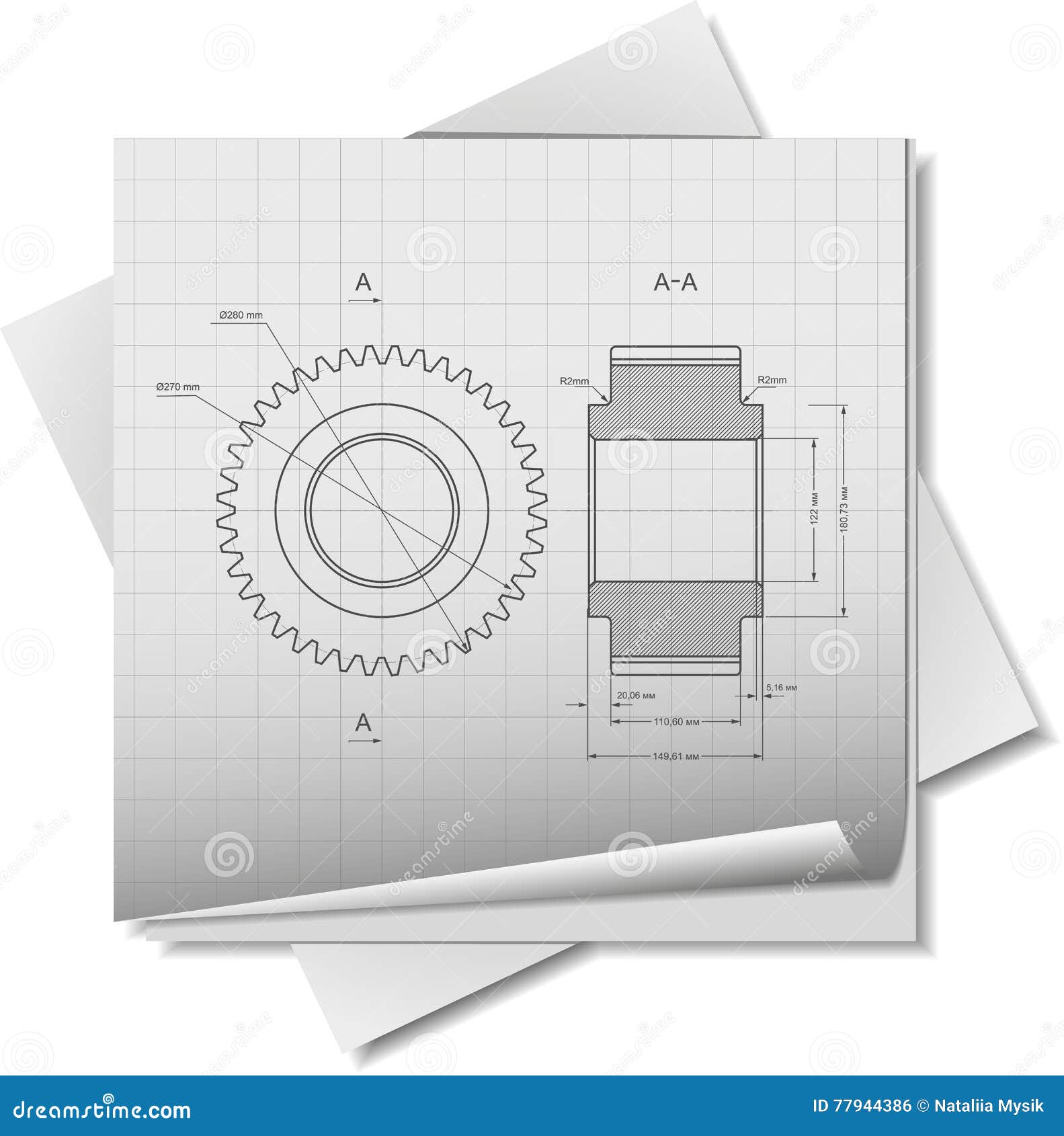 Drawing Gears Vector Illustration | CartoonDealer.com #43852368