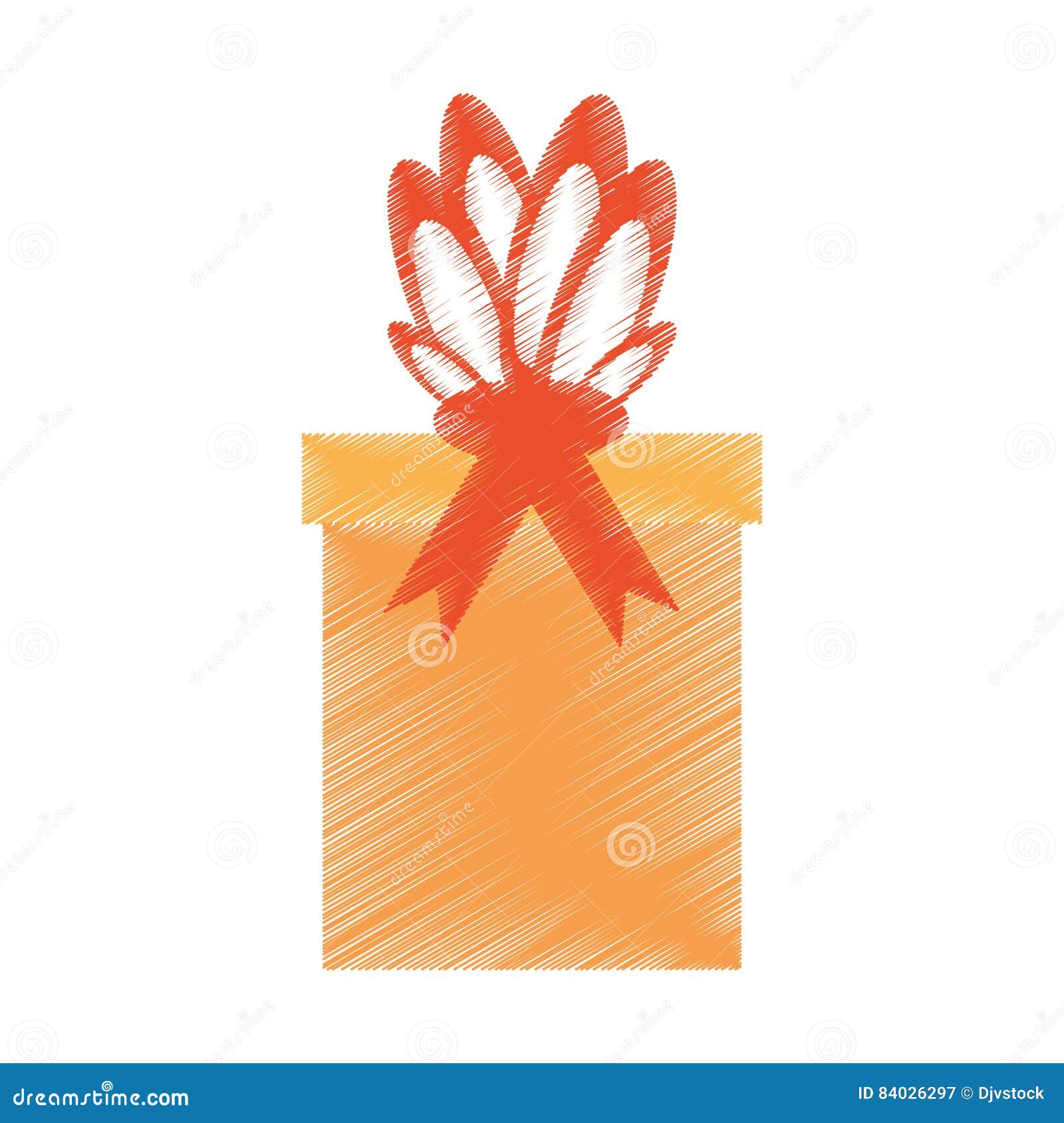 Drawing Gift Box Ribbon Present Stock Illustration - Illustration of ...