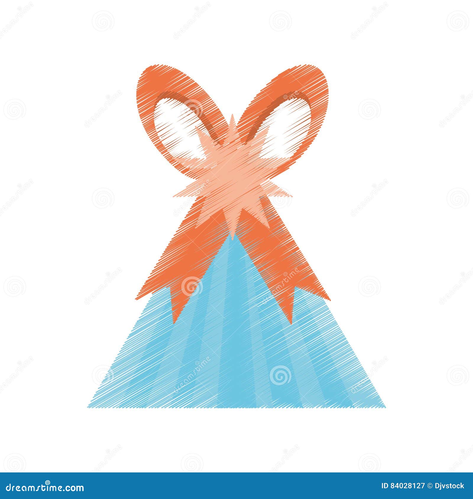 Drawing Gift Box Triangle Shape Ribbon Star Stripes Stock Illustration ...
