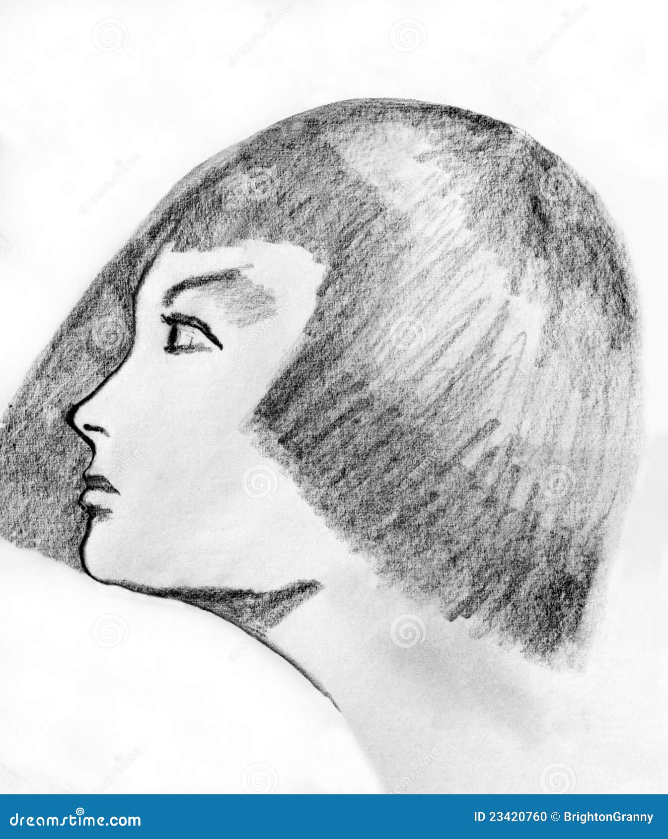 Sketch of girl stock illustration. Illustration of sketch - 23420760