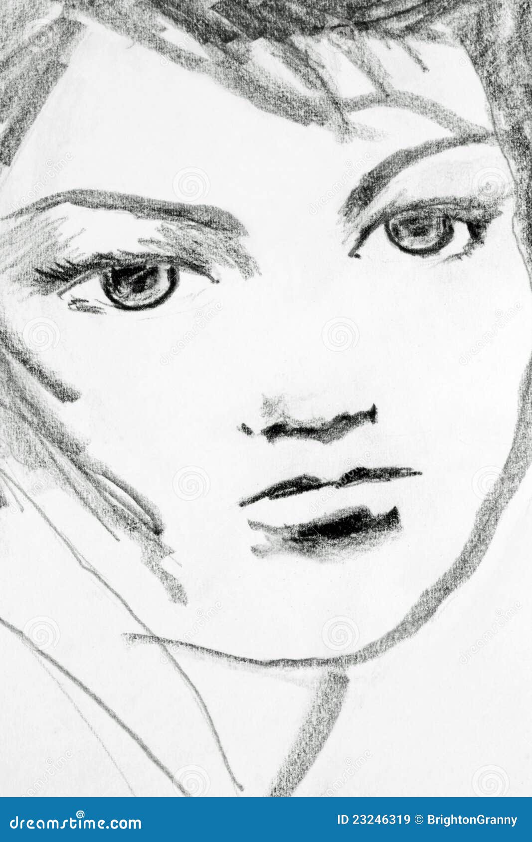 Sketch of girl stock illustration. Illustration of sketch - 23246319