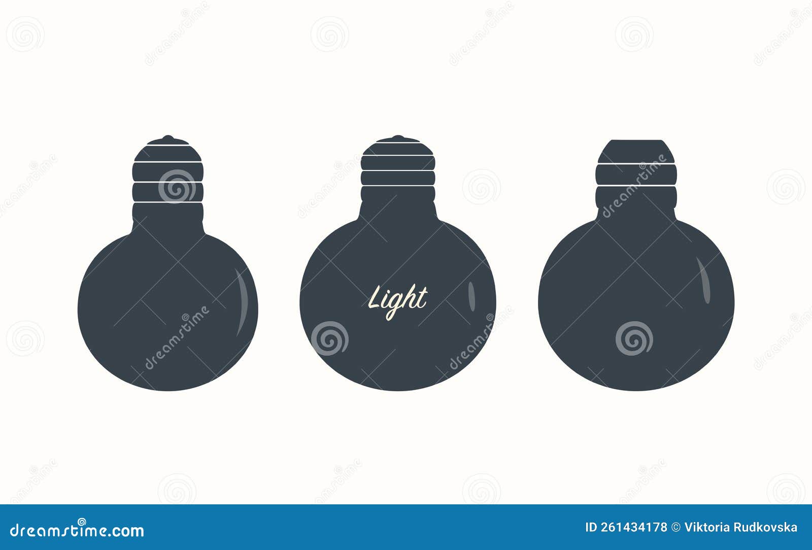Drawing of a Glass Bulb Silhouette. Electric Lamp Stock Vector ...