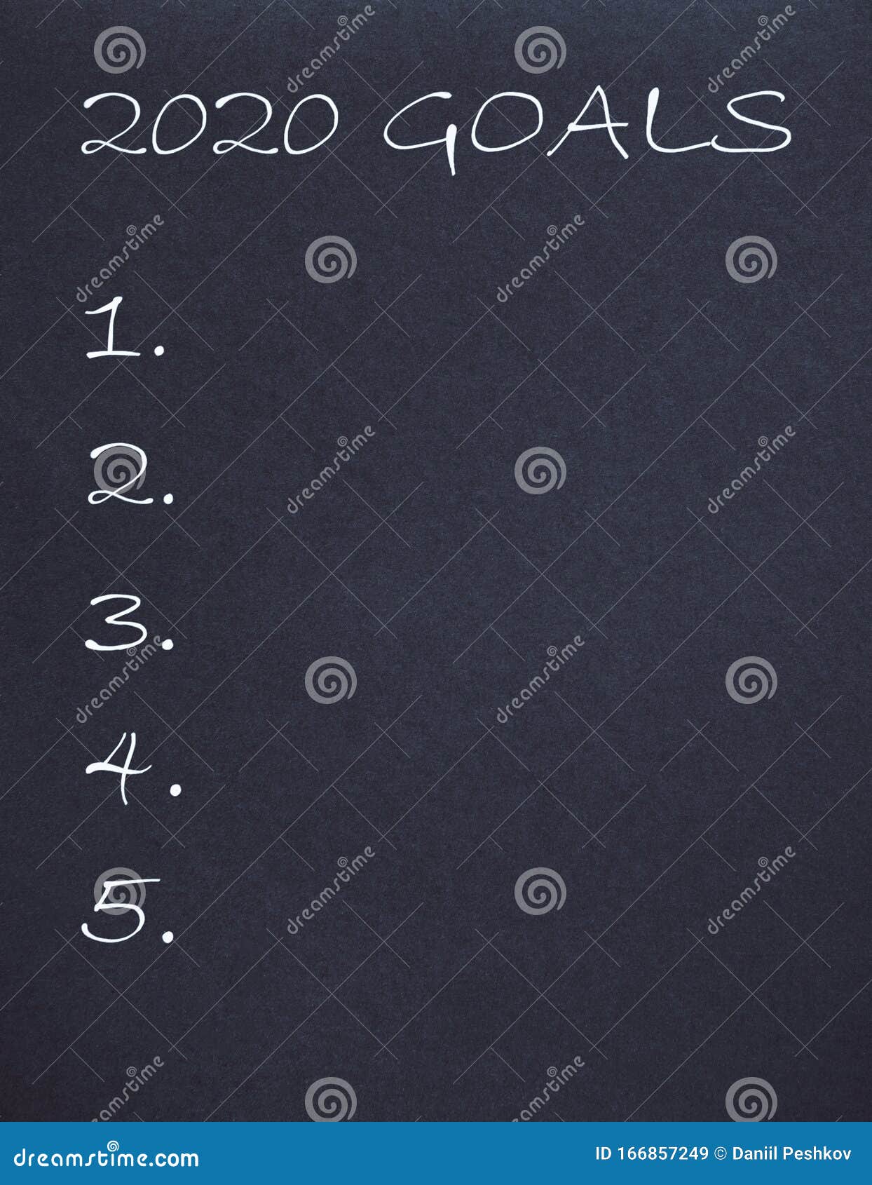 Drawing 2020 Goals List on Black Wall Stock Illustration - Illustration ...