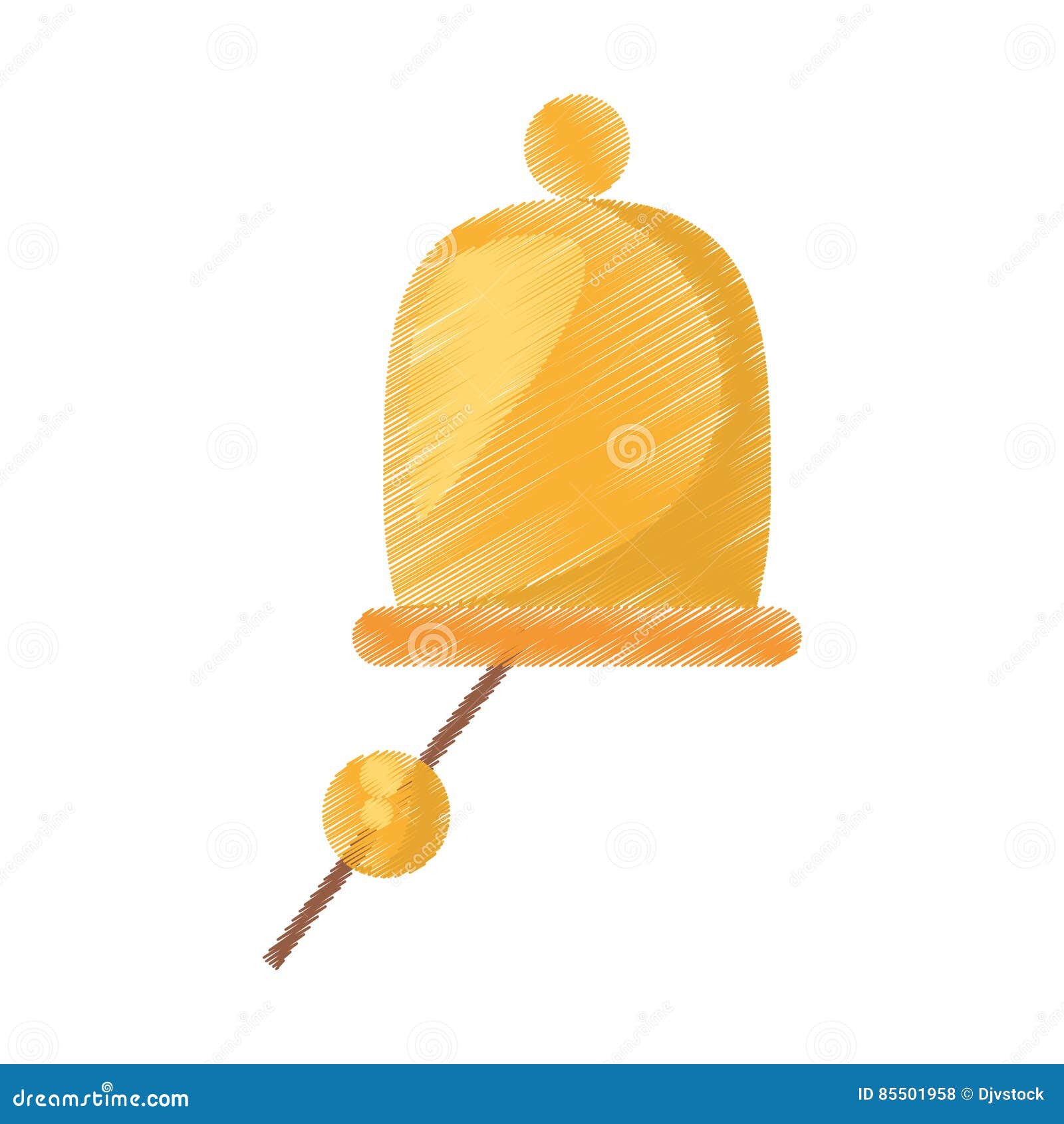 Drawing Gold Ship Bell Nautical Symbol Royalty-Free Cartoon ...