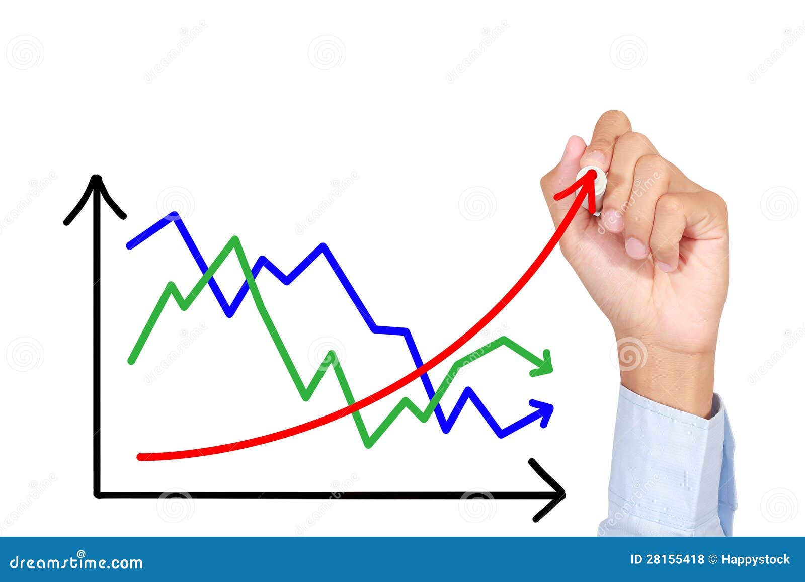 Drawing graph growing stock photo. Image of growing, increase - 28155418