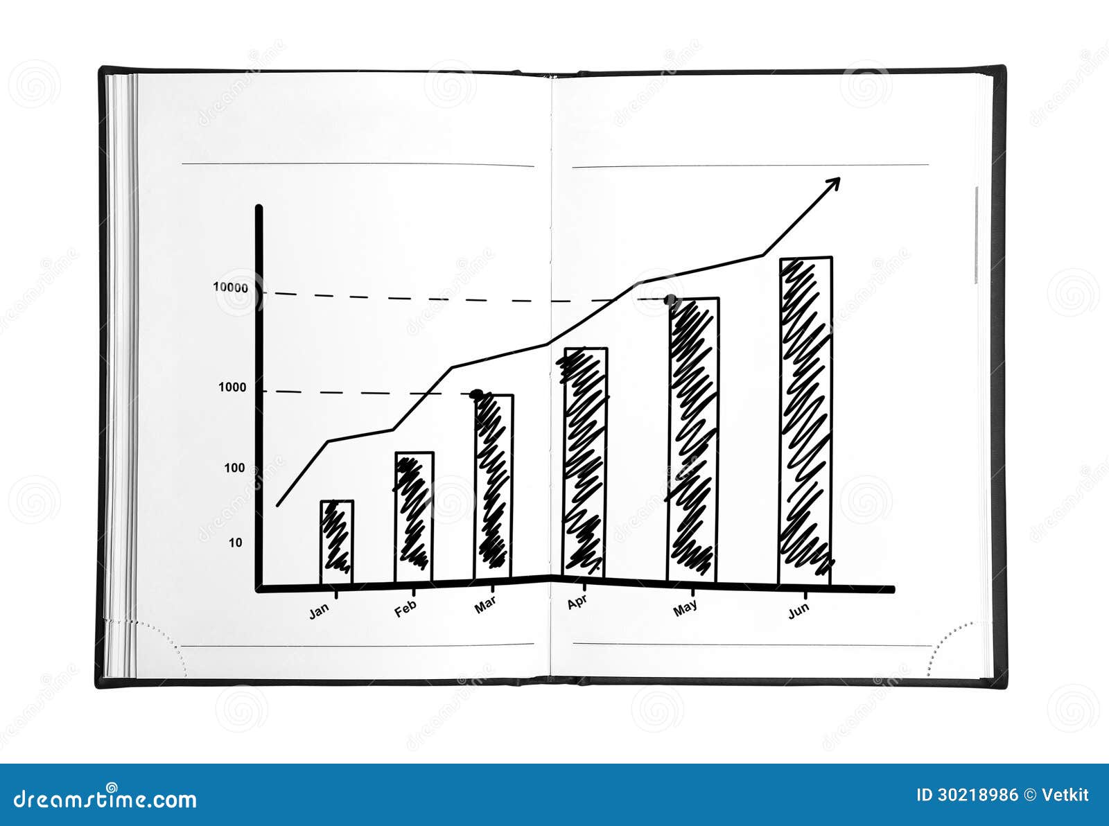 Drawing graph of growth stock photo. Image of notebook - 30218986