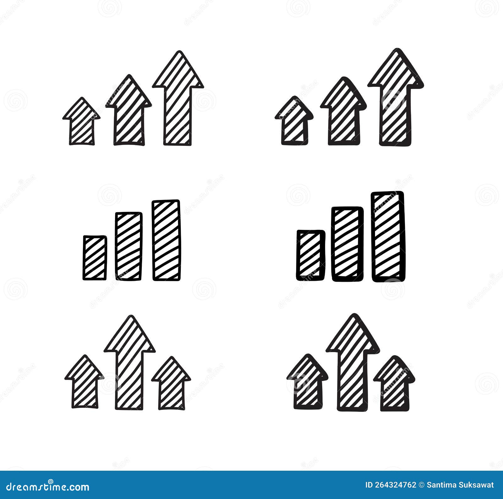 Drawing Graph Symbol Doodle Vector Illustration Stock Vector ...