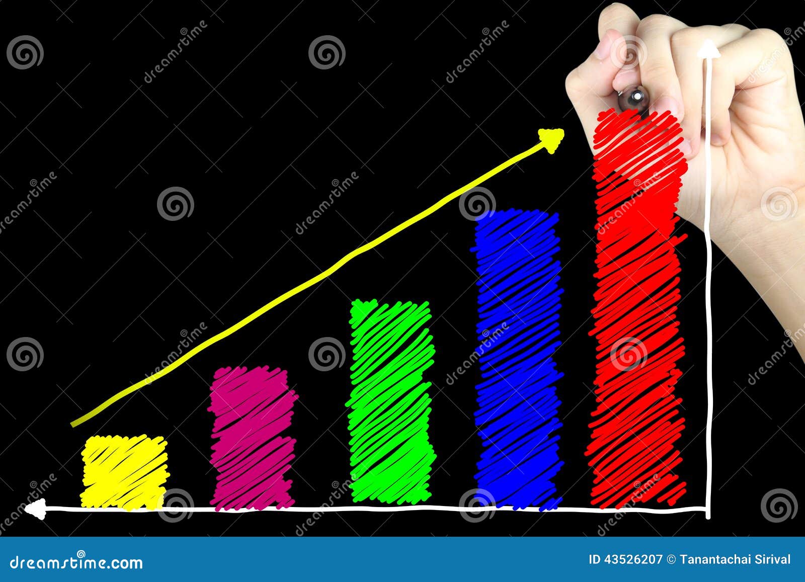 Drawing a graph yourself stock illustration. Illustration of occupation ...