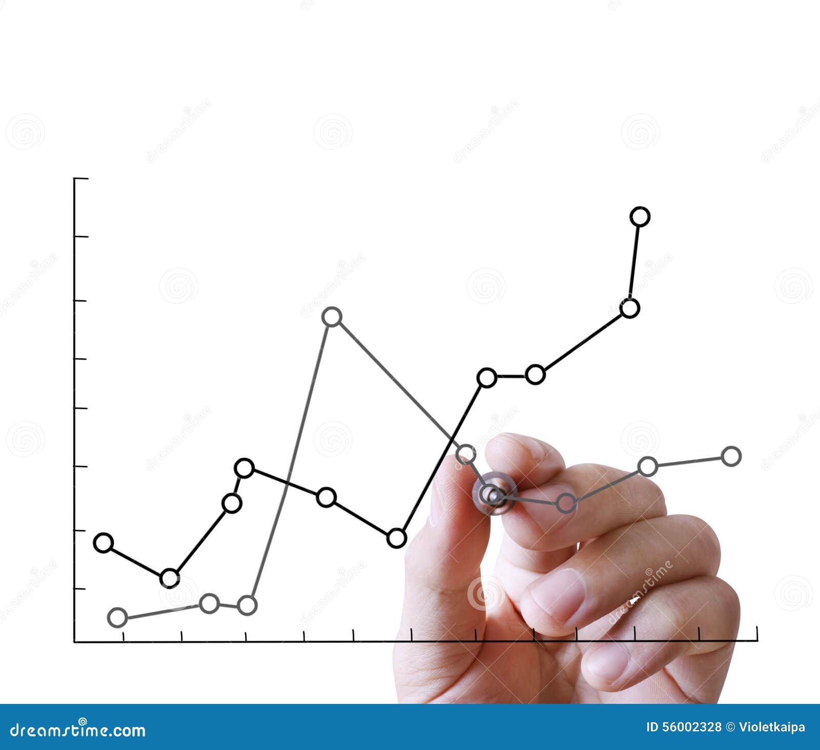 Drawing Graphics a Growing Graph Stock Photo - Image of earnings ...