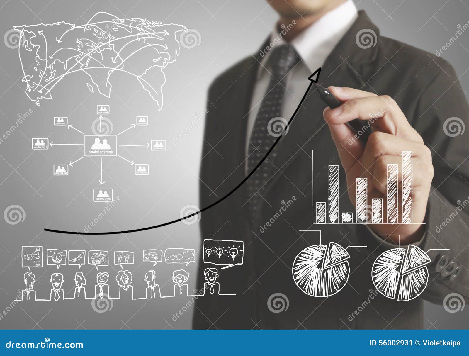 Drawing Graphics a Growing Graph Stock Image - Image of future, draw ...