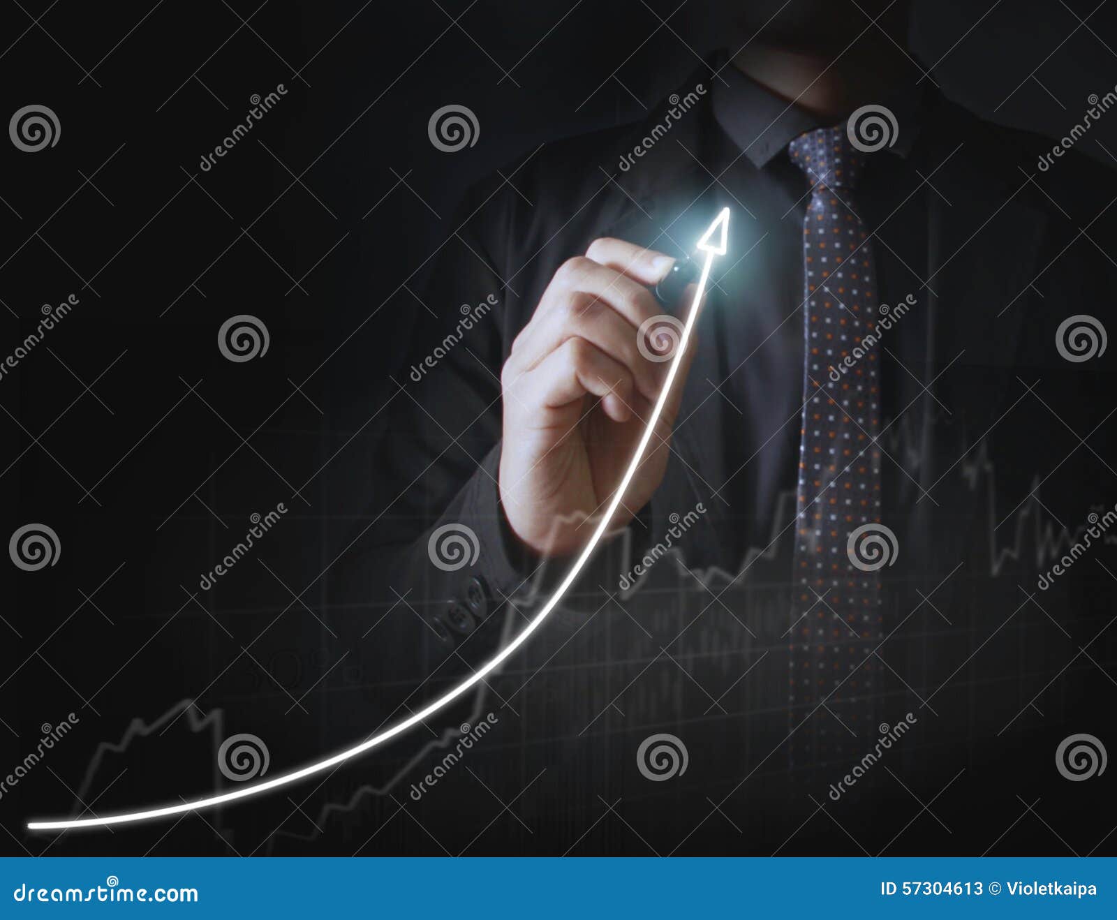 Drawing Graphics a Growing Graph Stock Illustration - Illustration of ...