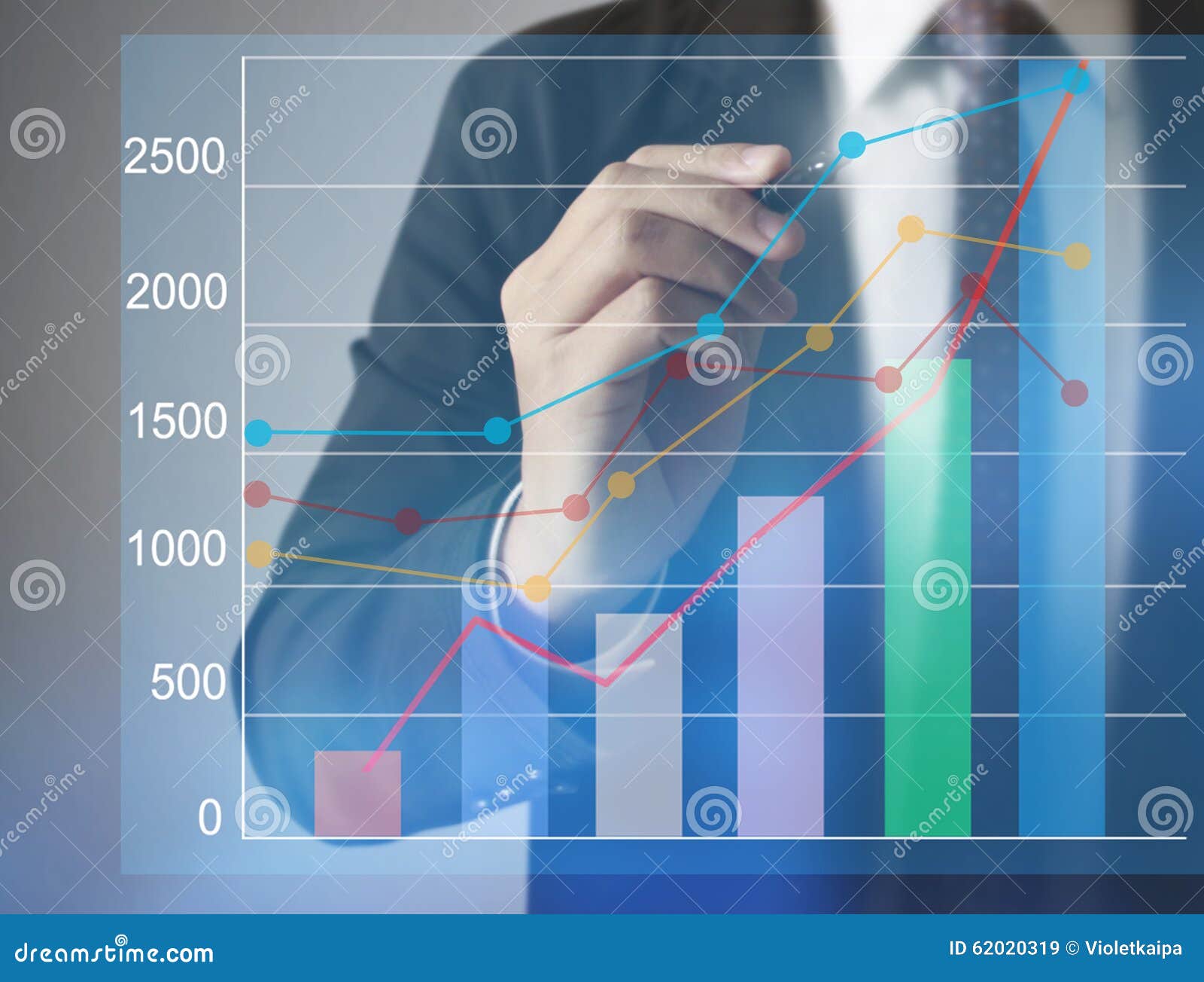 Drawing Graphics a Growing Graph Stock Illustration - Illustration of ...