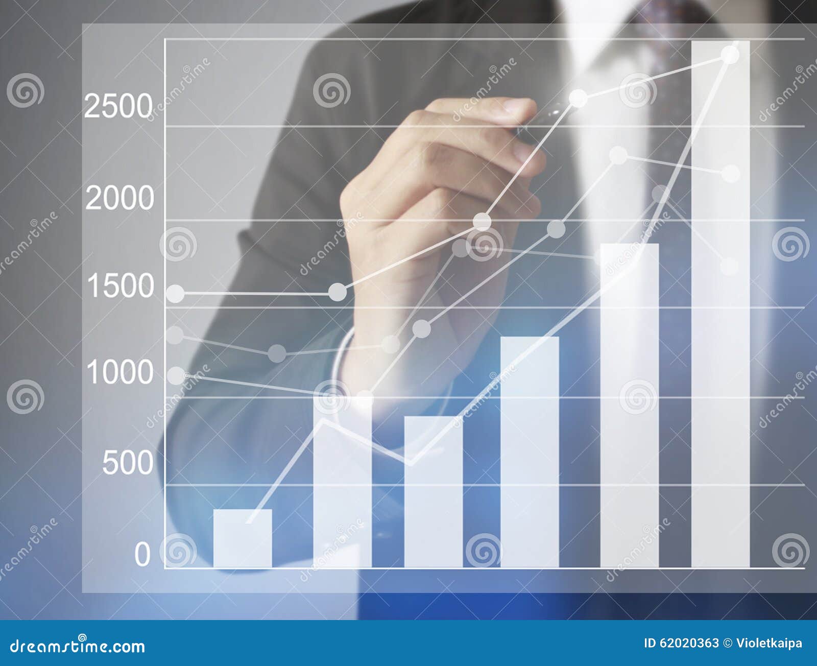 Drawing Graphics a Growing Graph Stock Illustration - Illustration of ...