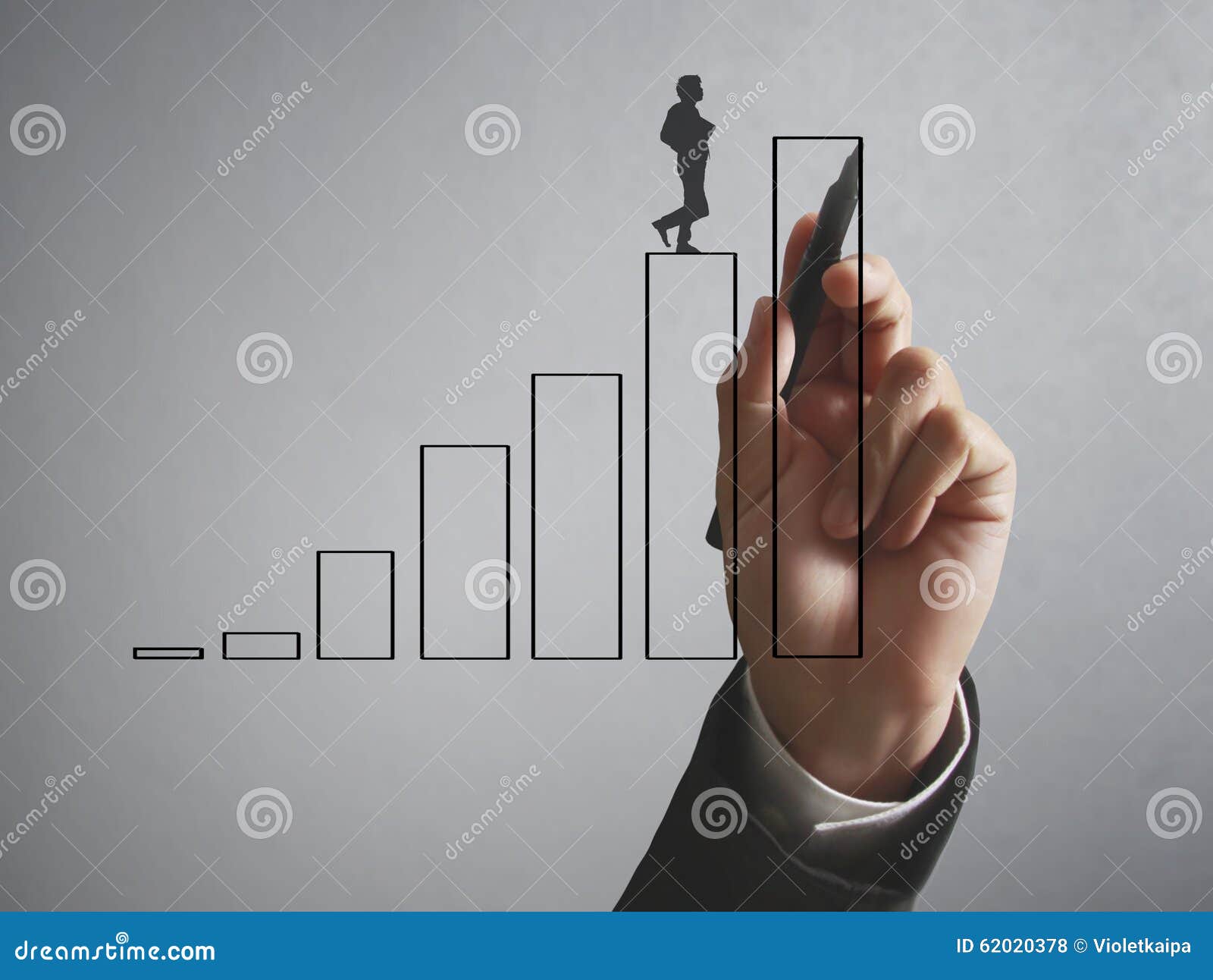 Drawing Graphics a Growing Graph Stock Illustration - Illustration of ...