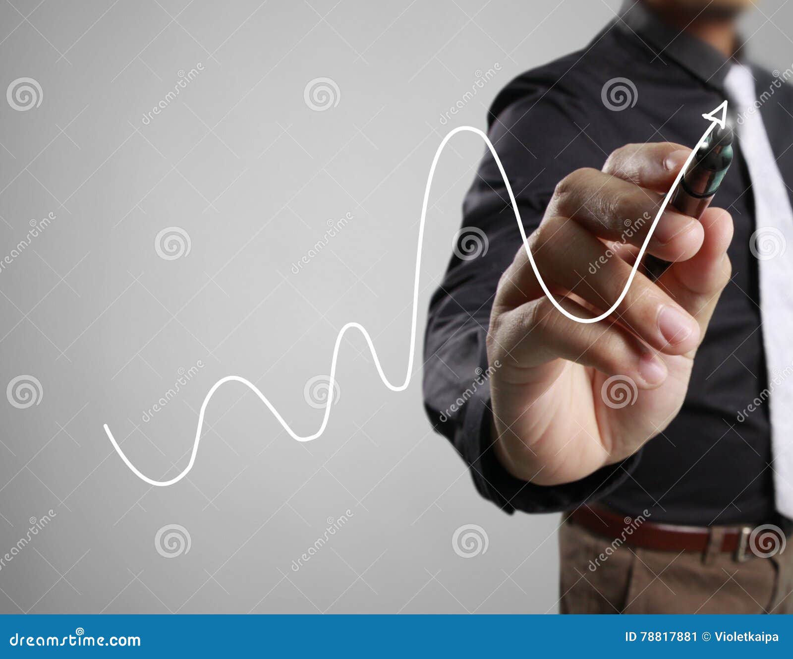 Drawing Graphics Growing Graph Stock Image - Image of businessman ...