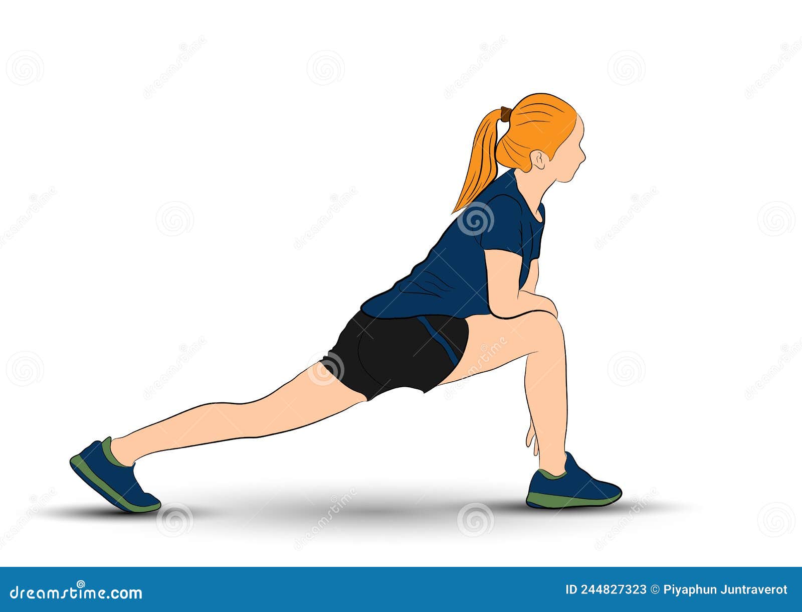 Drawing Graphics Woman Athlete Exercise Vector Illustration Stock ...