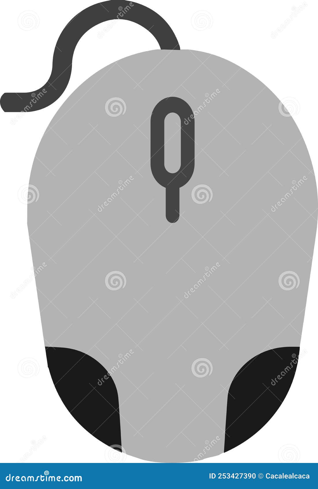 The Drawing of a Gray Computer Mouse, a Small Hardware Input Device ...