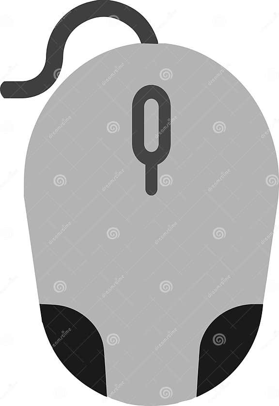 The Drawing of a Gray Computer Mouse, a Small Hardware Input Device ...