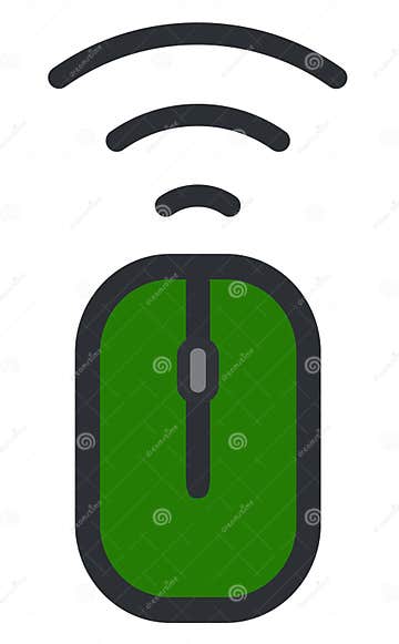 The Drawing of a Green Computer Mouse, an Input Device that is Used ...