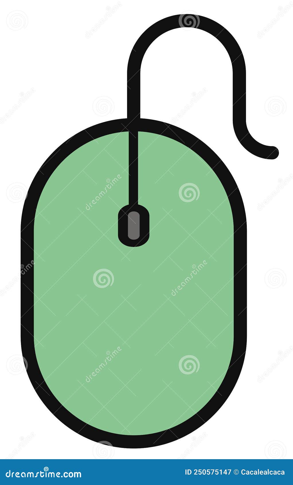 The Drawing of a Green Computer Mouse, a Small Hardware Input Device ...