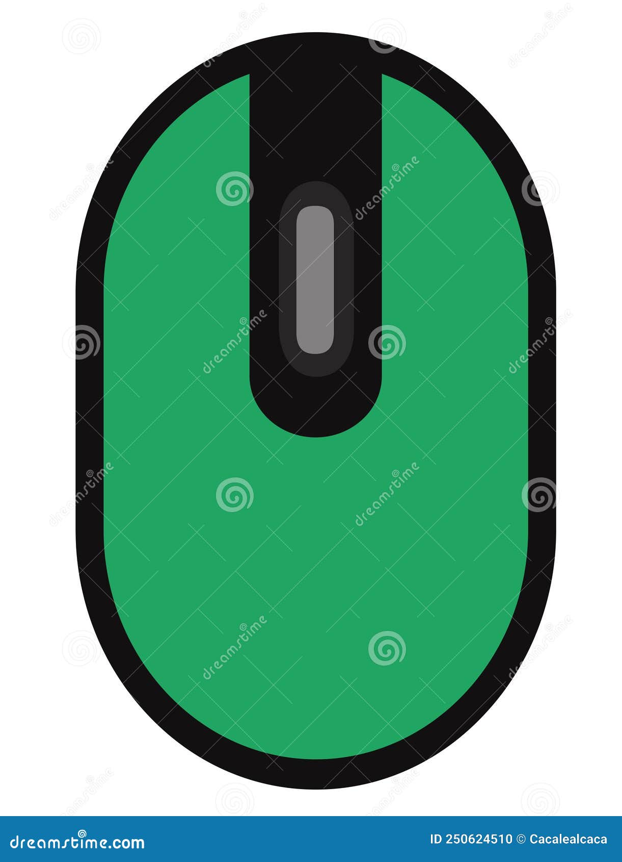 The Drawing of a Green Computer Mouse, a Small Hardware Input Device ...