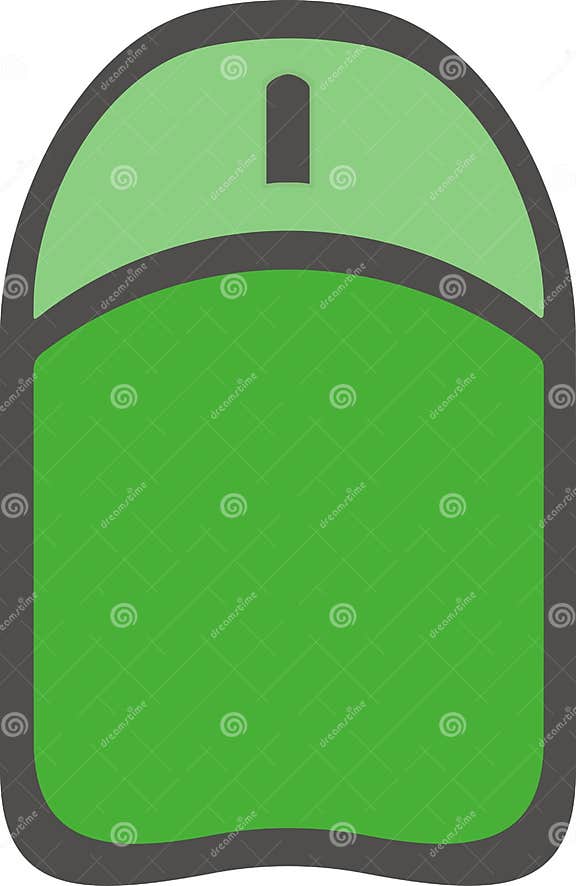 The Drawing of a Green Computer Mouse, a Small Hardware Input Device ...