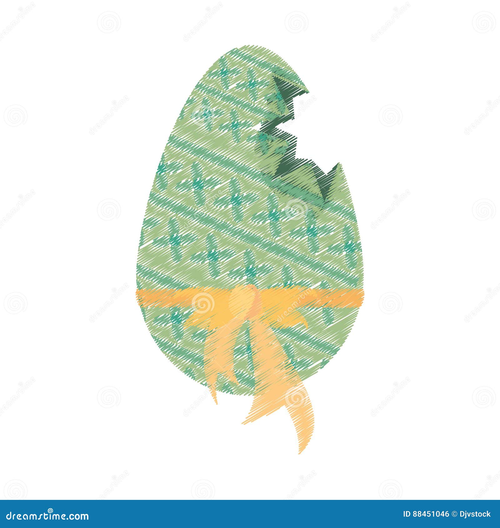 Drawing Green Easter Broken Bow Stock Illustration - Illustration of ...