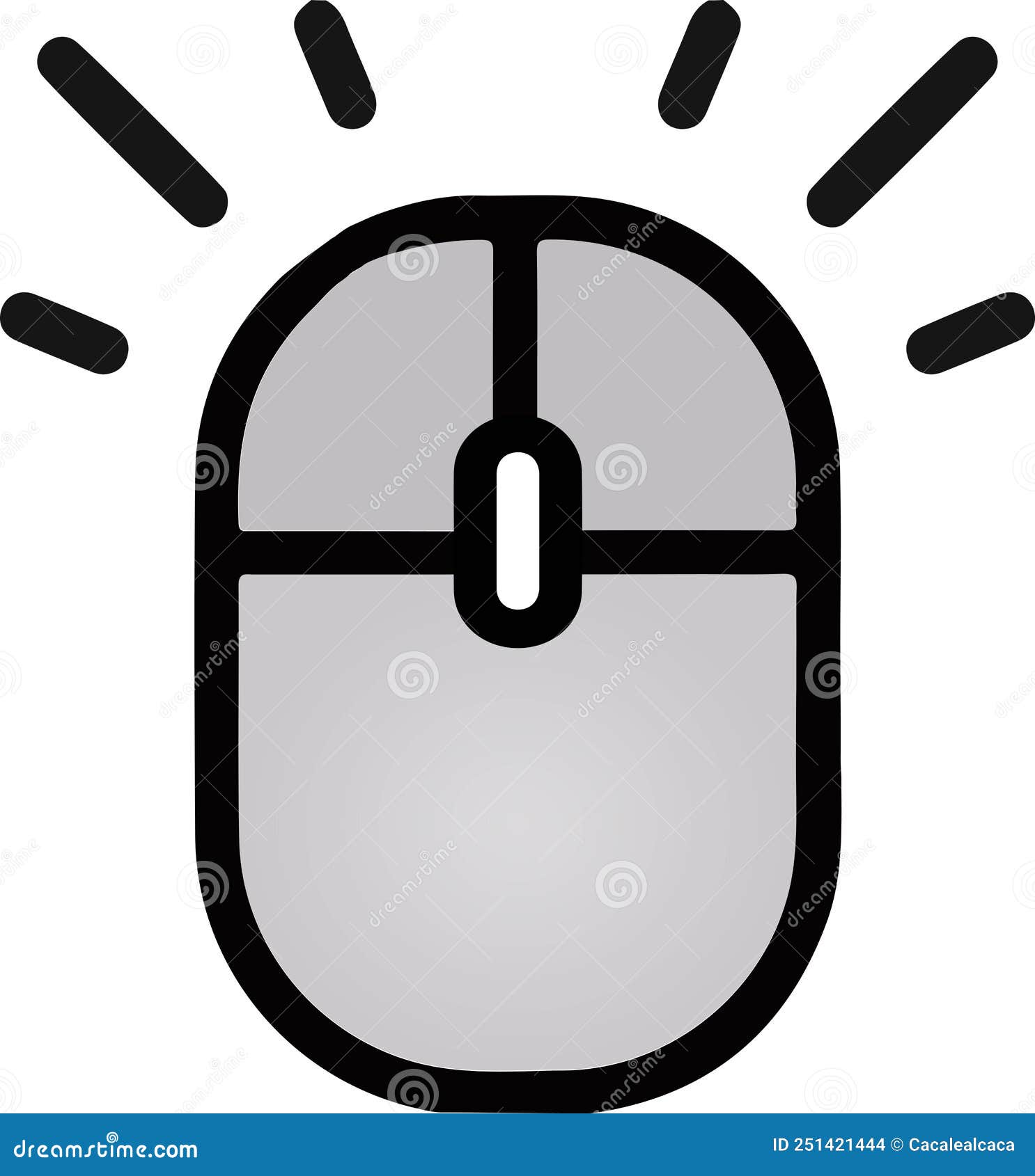 The Drawing of a Grey Computer Mouse, a Hardware Input Device Used by ...