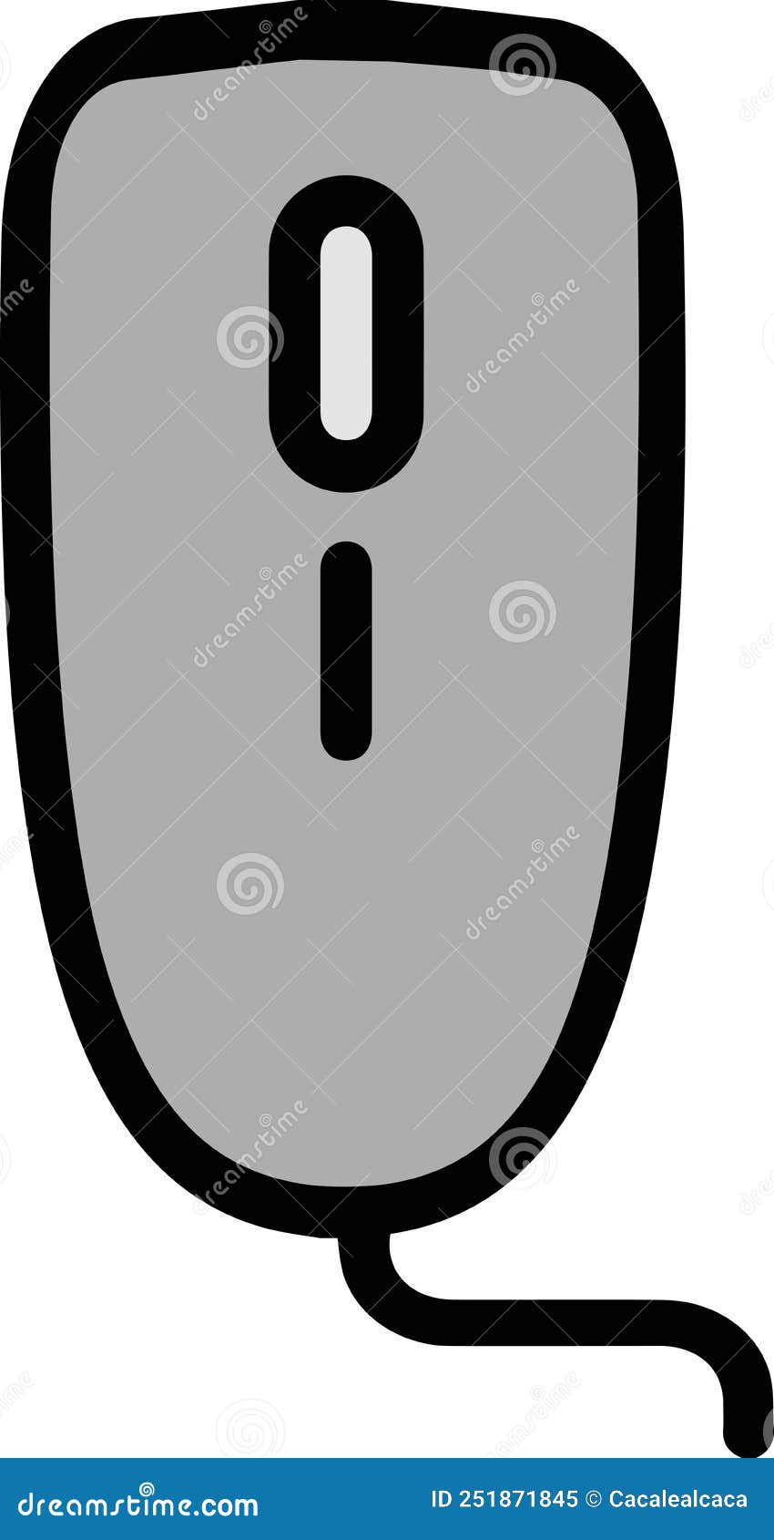 The Drawing of a Grey Computer Mouse, a Small Hardware Input Device ...