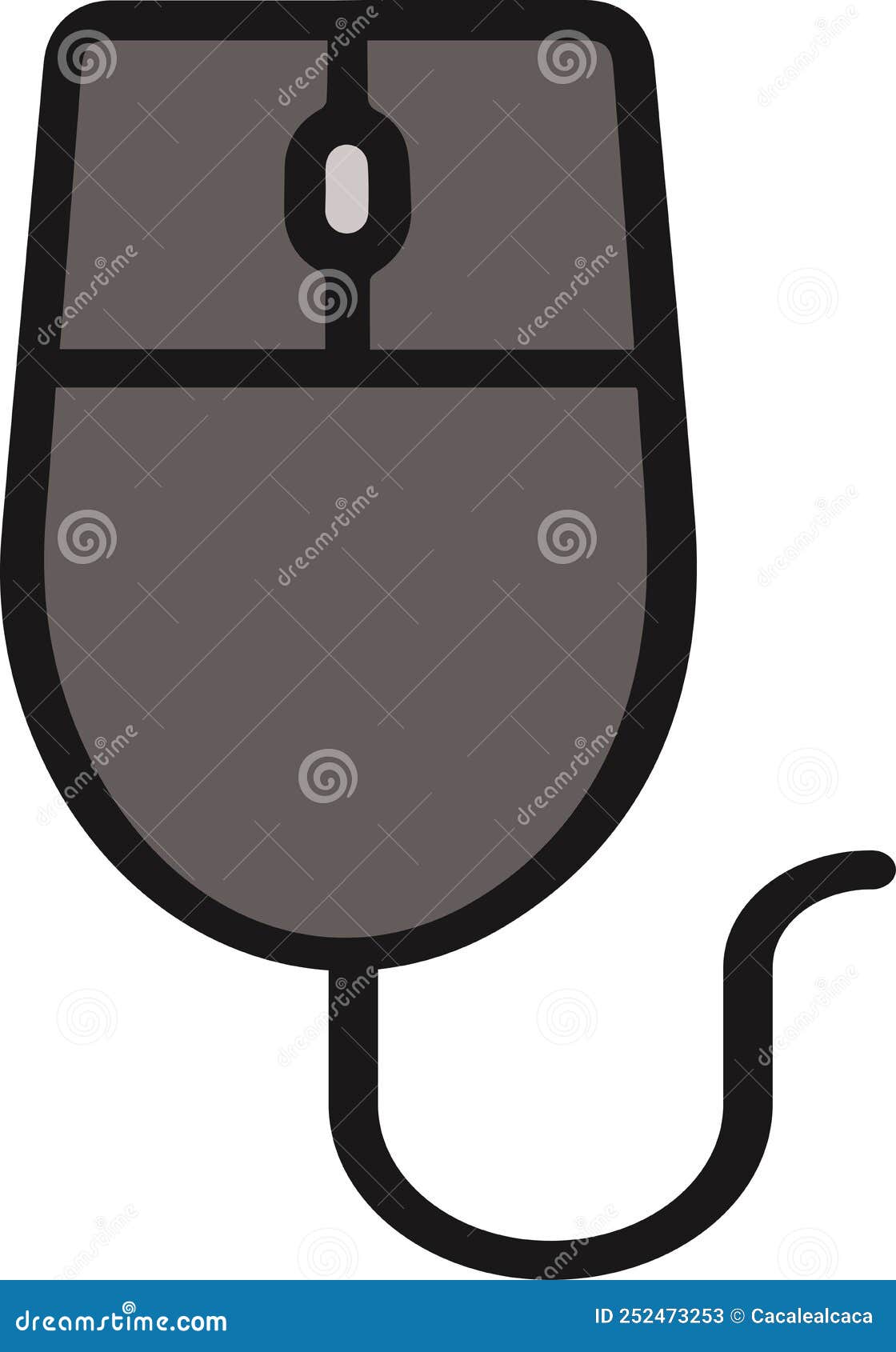 The Drawing of a Grey Computer Mouse, a Small Hardware Input Device ...