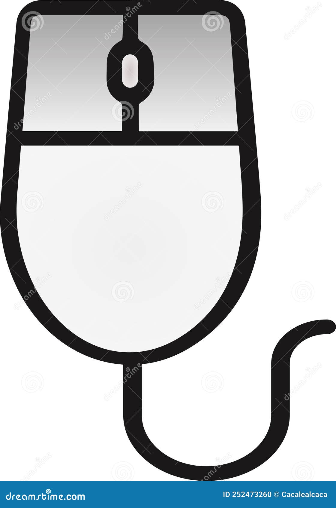 The Drawing of a Grey Computer Mouse, a Small Hardware Input Device ...