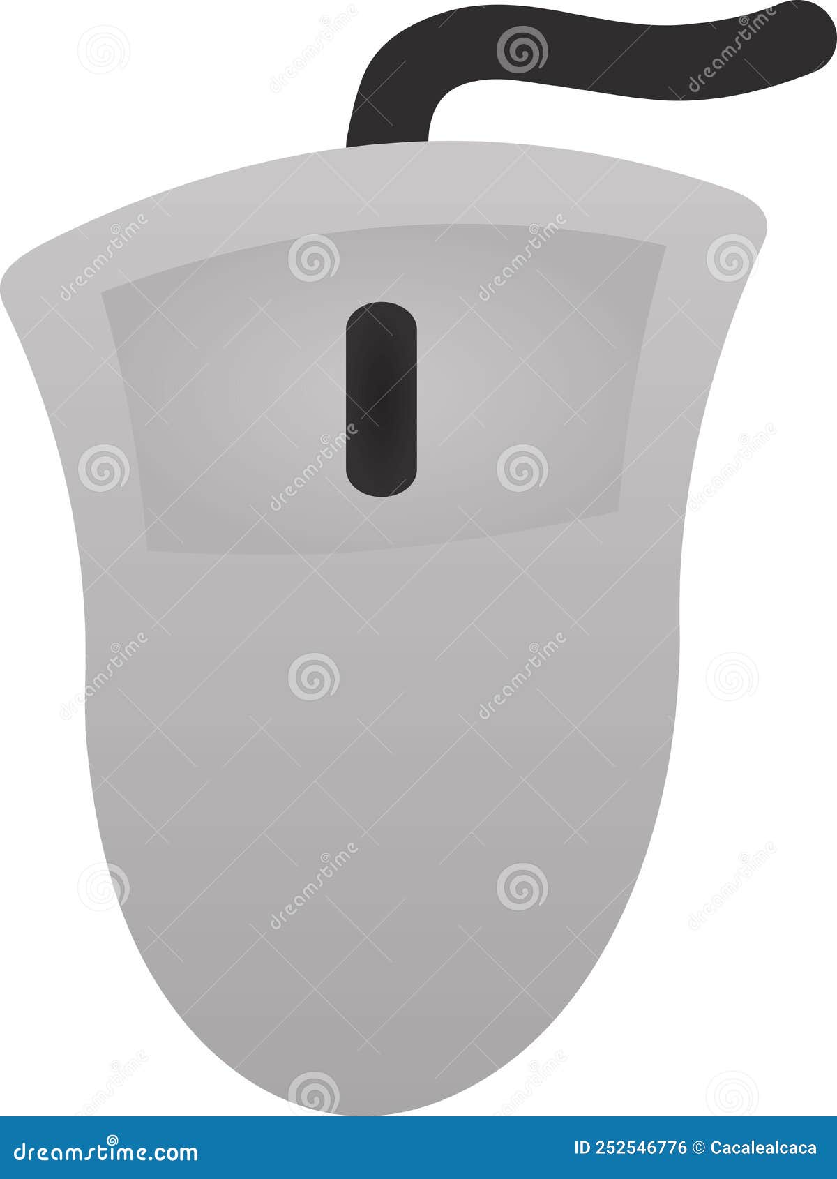 The Drawing of a Grey Computer Mouse, a Small Hardware Input Device ...