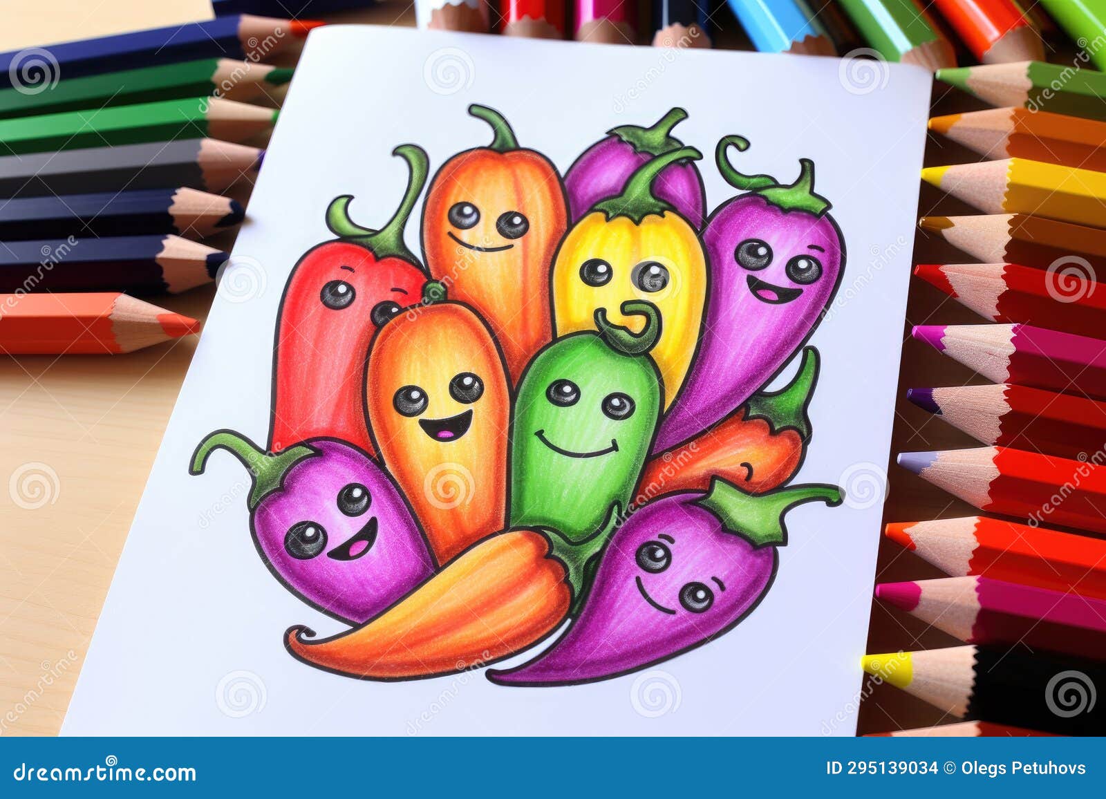 A Drawing of a Group of Vegetables with Faces Drawn on it. Generative ...