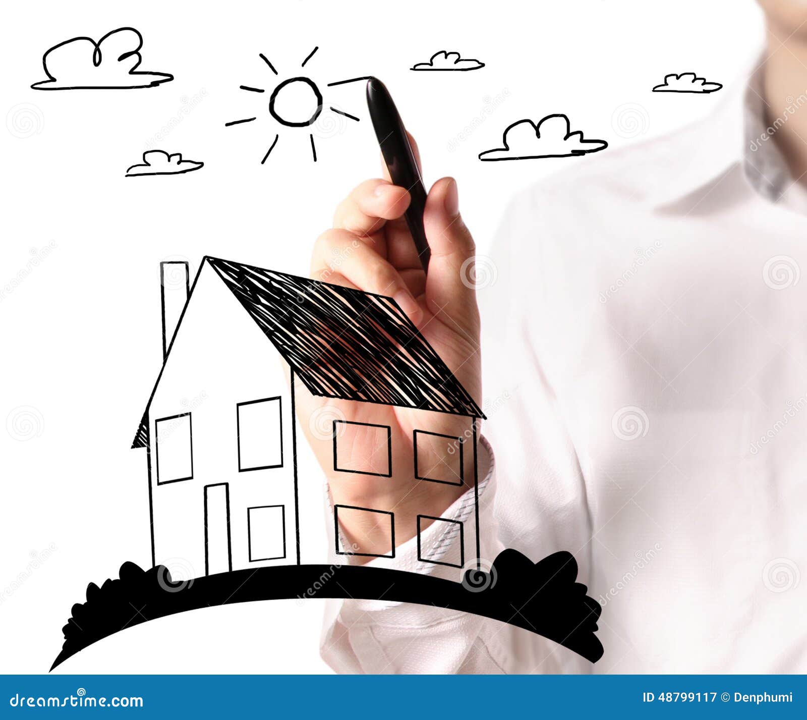 Drawing a Growing Real Estate Chart Stock Illustration - Illustration ...