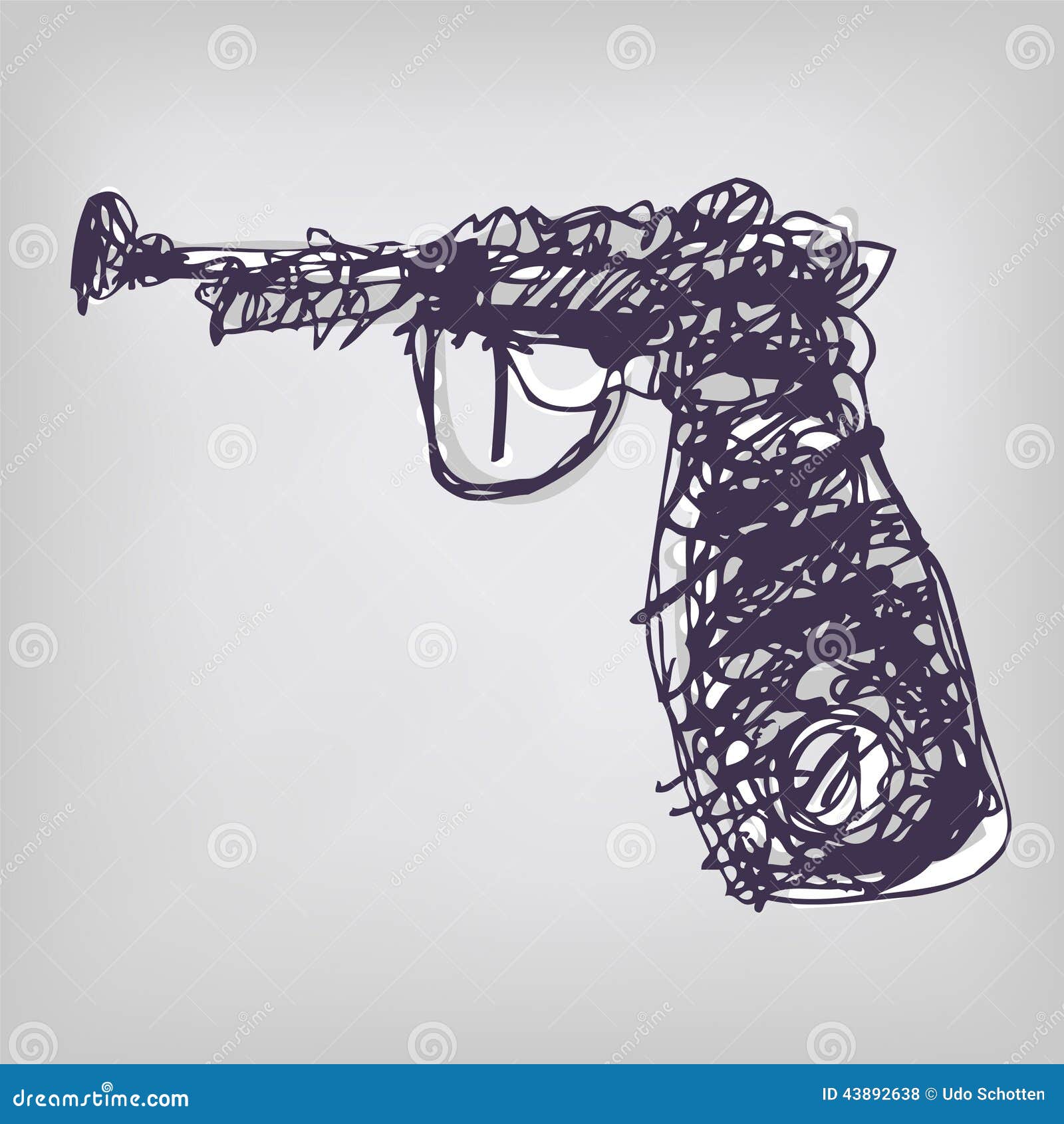 Drawing with a gun stock vector. Illustration of entertainment - 43892638