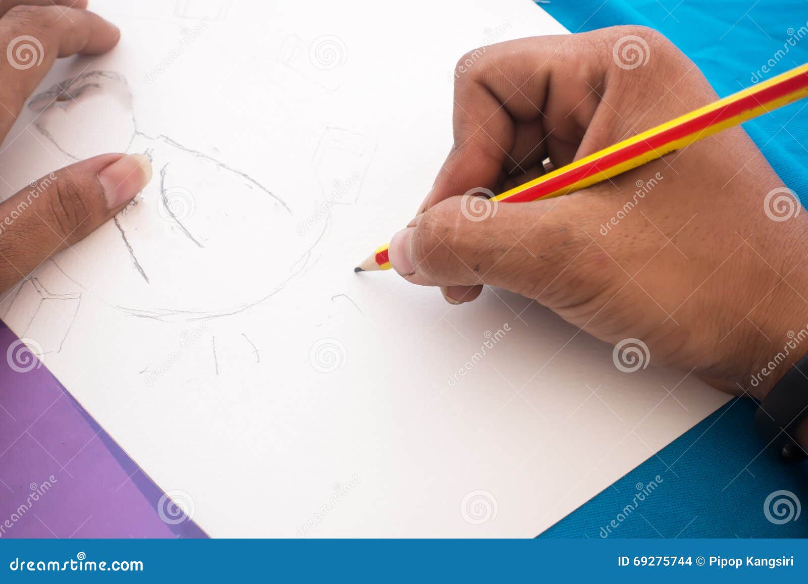 Drawing hand stock photo. Image of sketching, education - 69275744